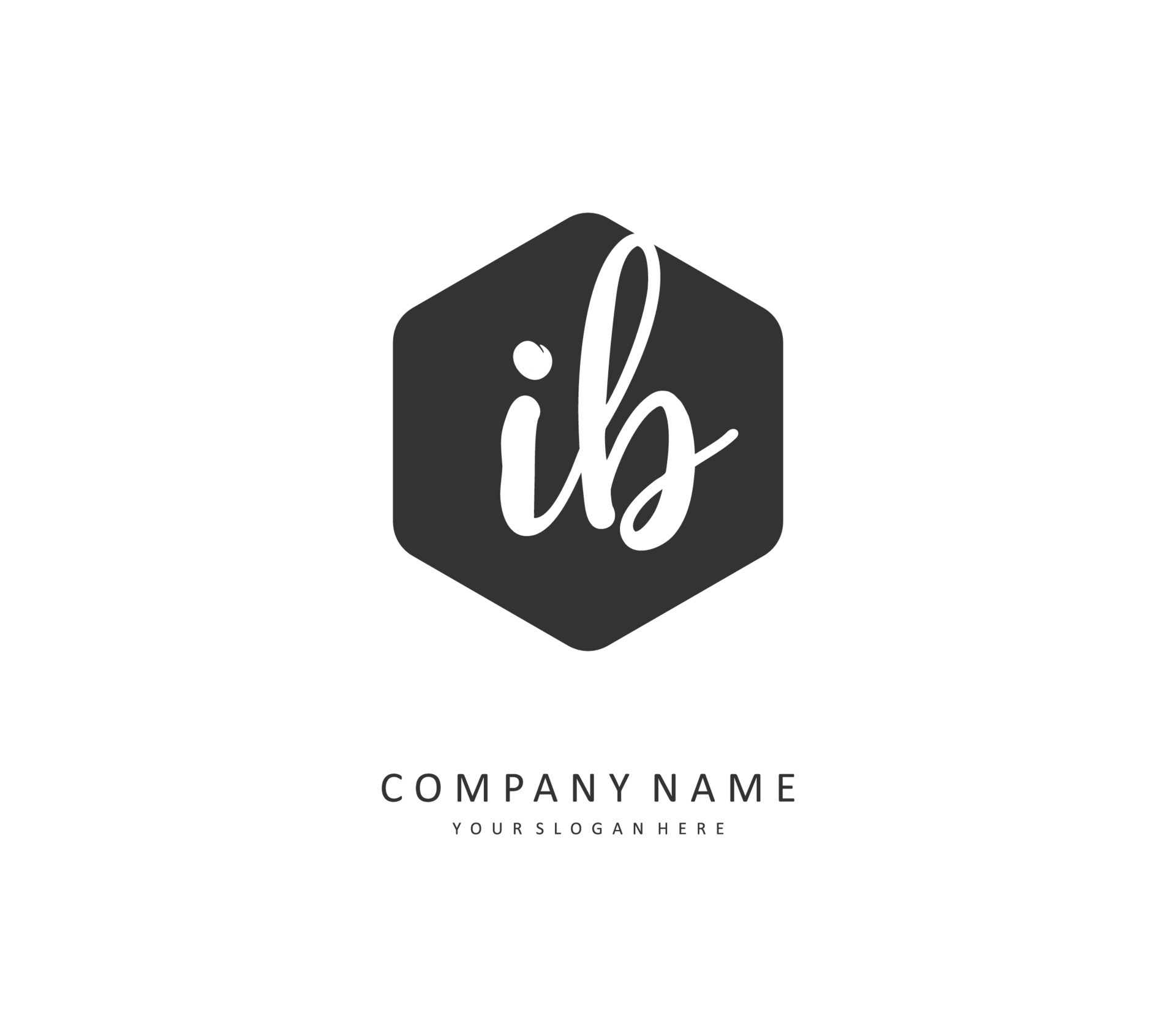 IB Initial letter handwriting and signature logo. A concept handwriting initial logo with ...
