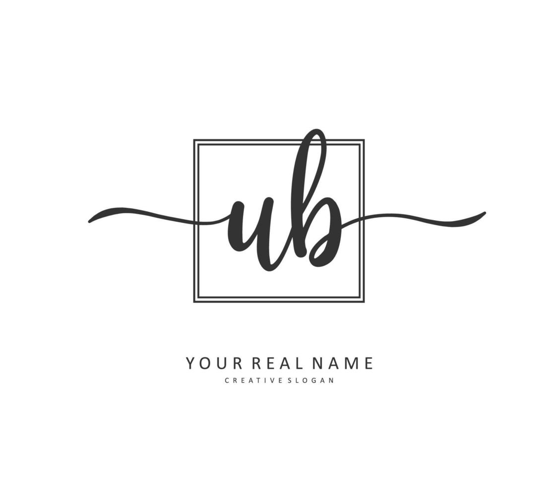 U B UB Initial letter handwriting and signature logo. A concept handwriting initial logo with ...