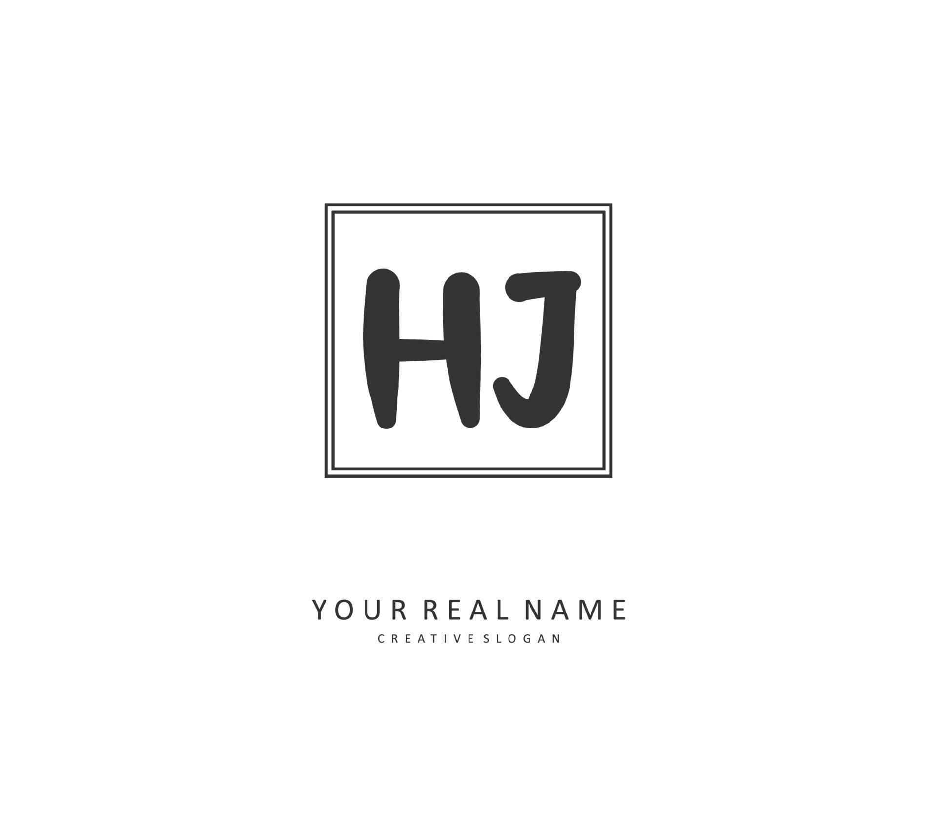 Hj Initial Letter Handwriting And Signature Logo A Concept Handwriting Initial Logo With