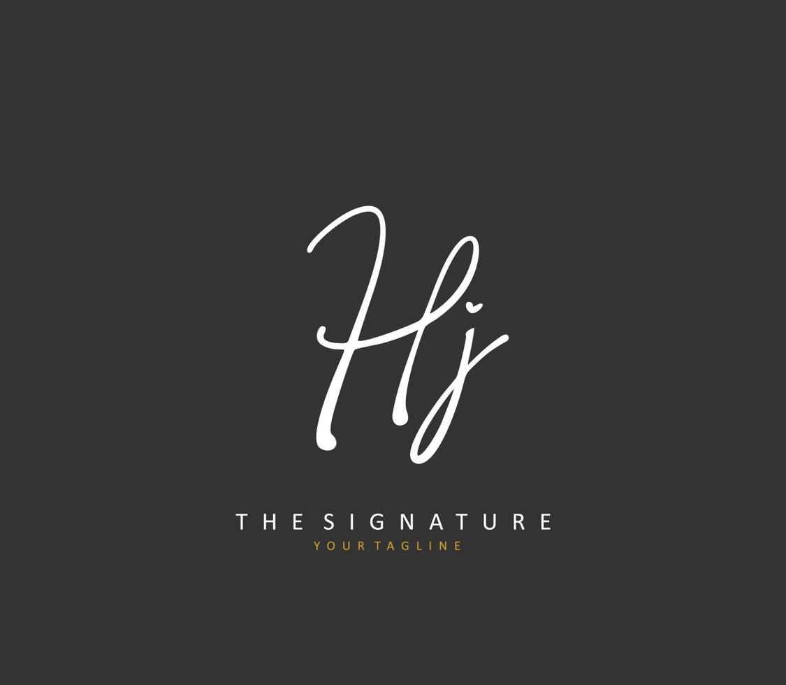 Hj Initial Letter Handwriting And Signature Logo A Concept Handwriting Initial Logo With