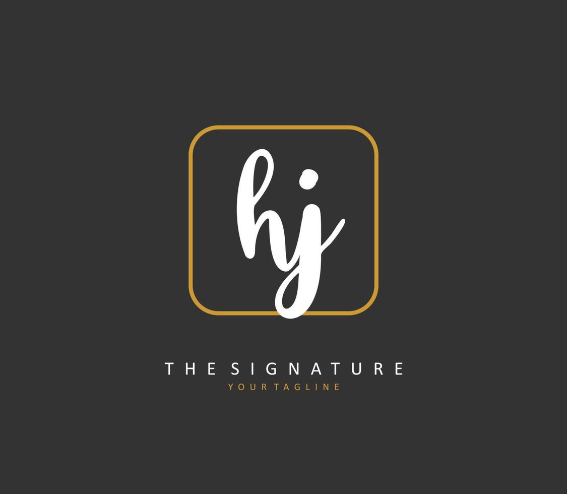 Hj Initial Letter Handwriting And Signature Logo A Concept Handwriting Initial Logo With