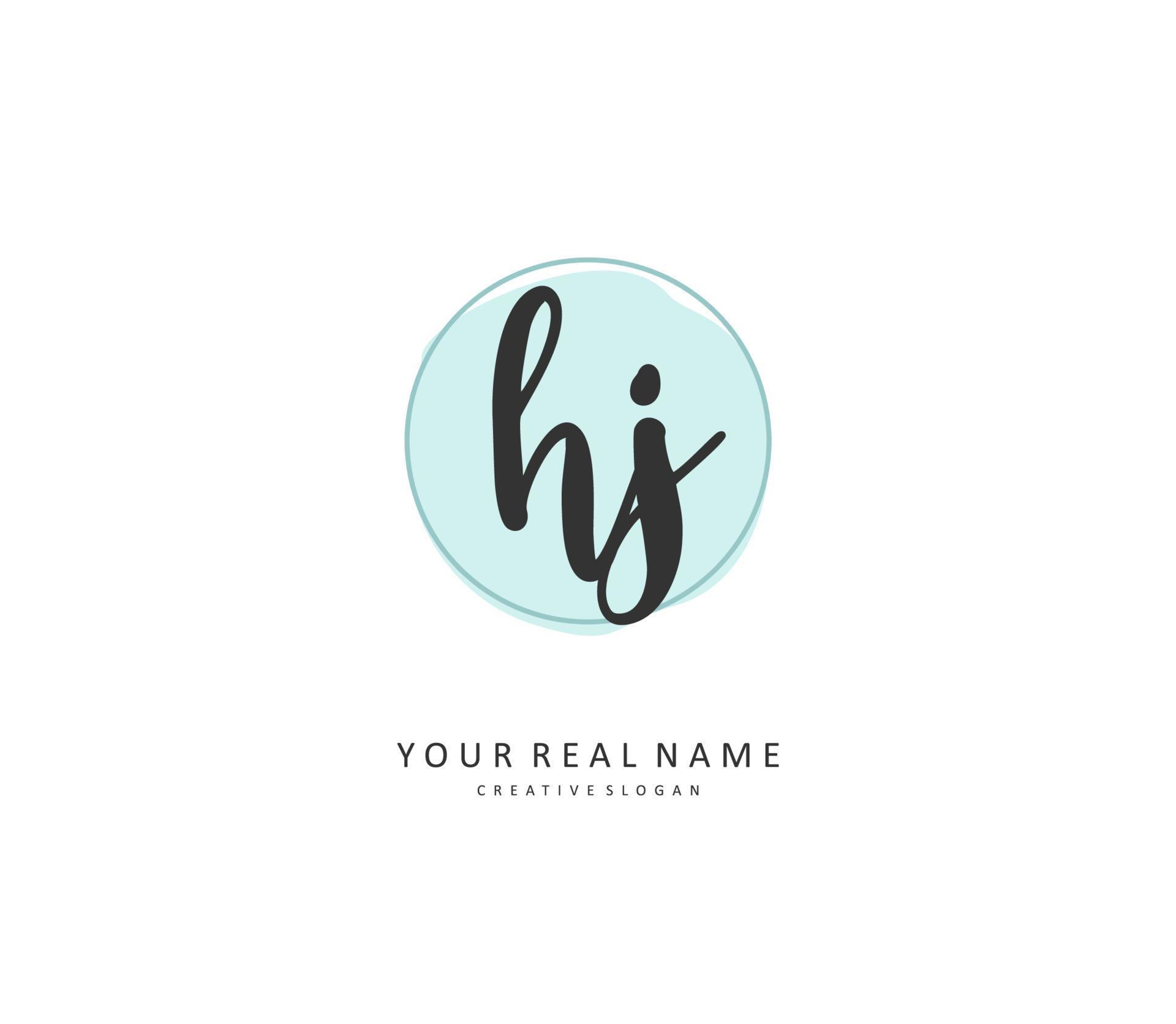 Hj Initial Letter Handwriting And Signature Logo A Concept Handwriting Initial Logo With
