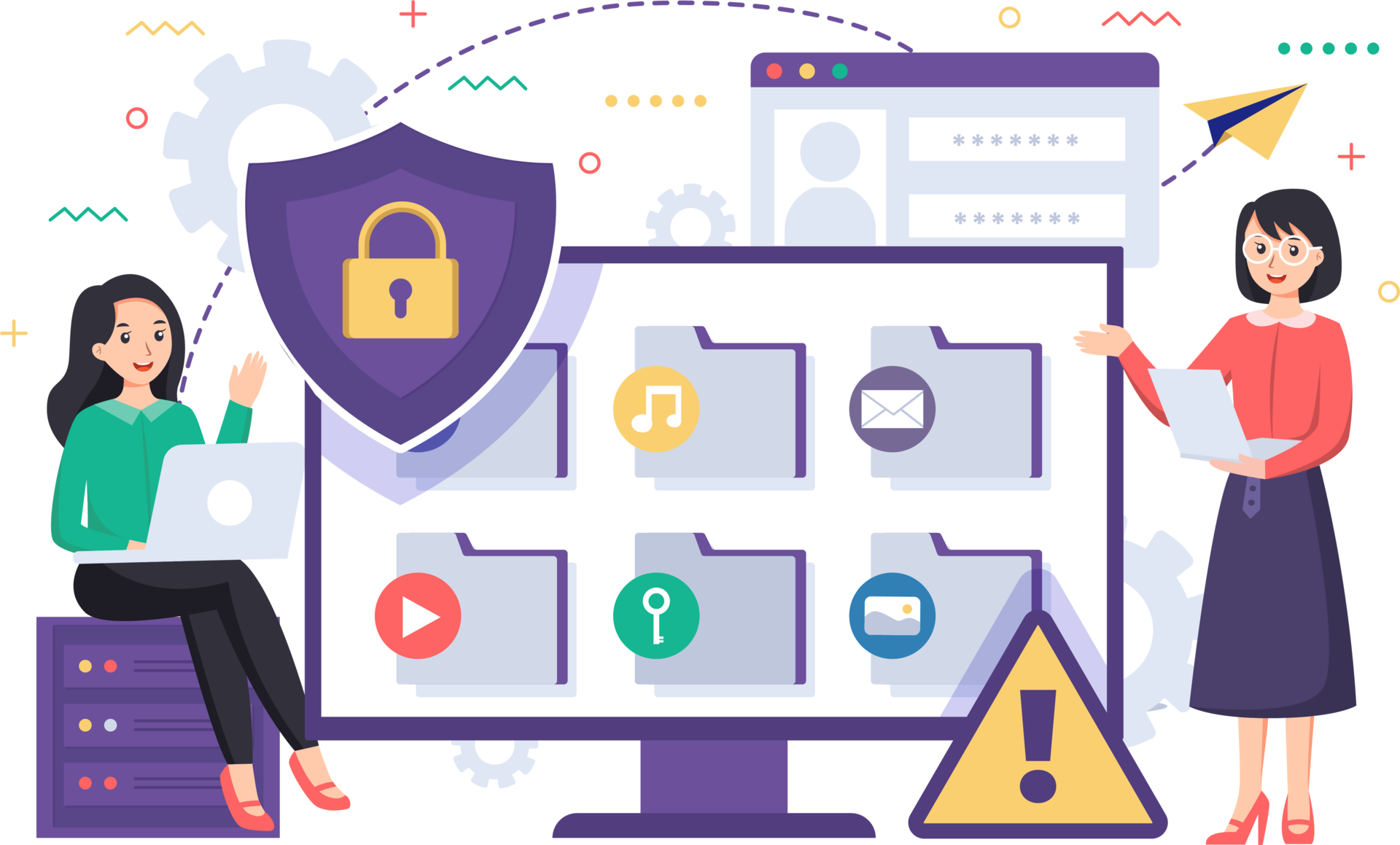 Digital Data Protection Design Illustration Cyber Security