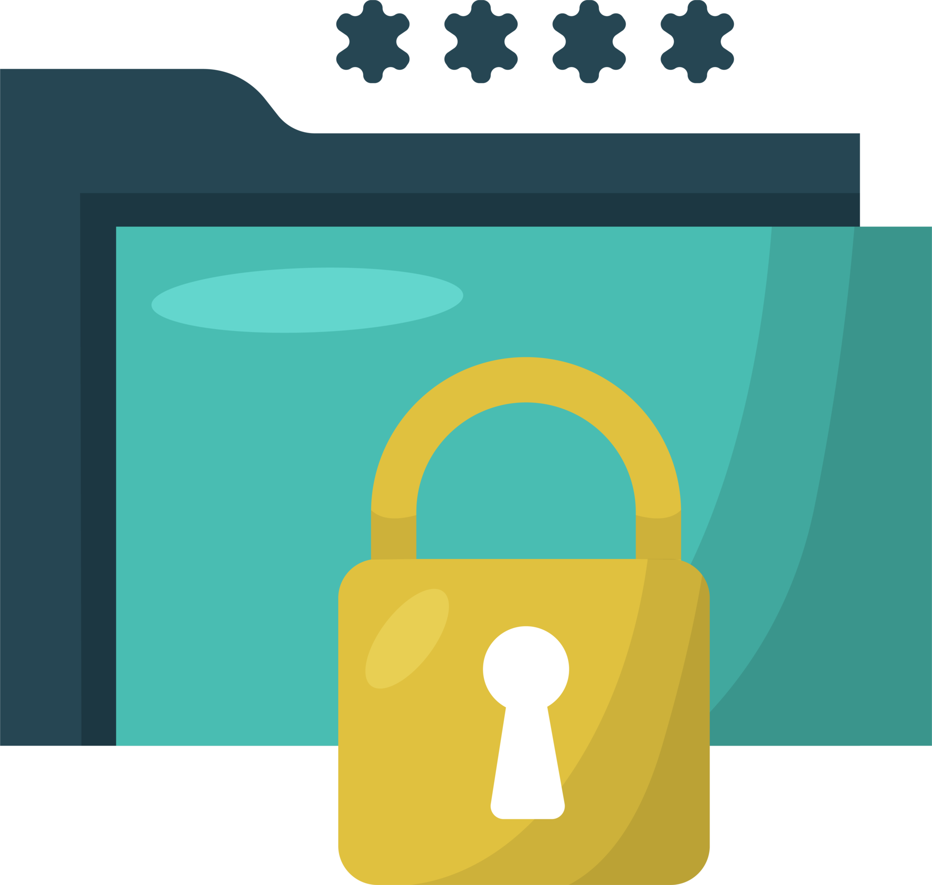 Digital Data Protection Design Element Icon Cyber Security