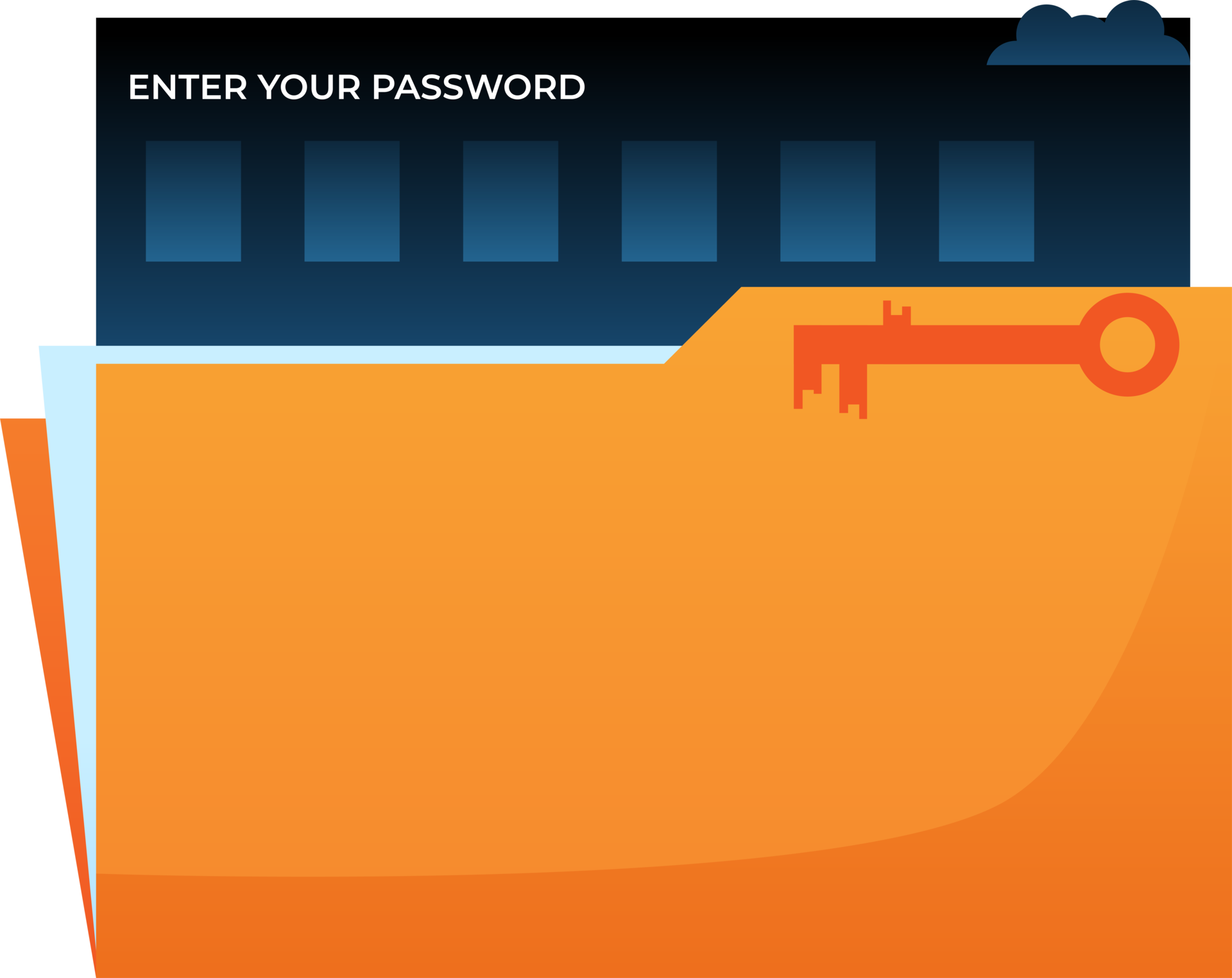 Digital Data Protection Design Element Icon Cyber Security Illustration Cloud Computing