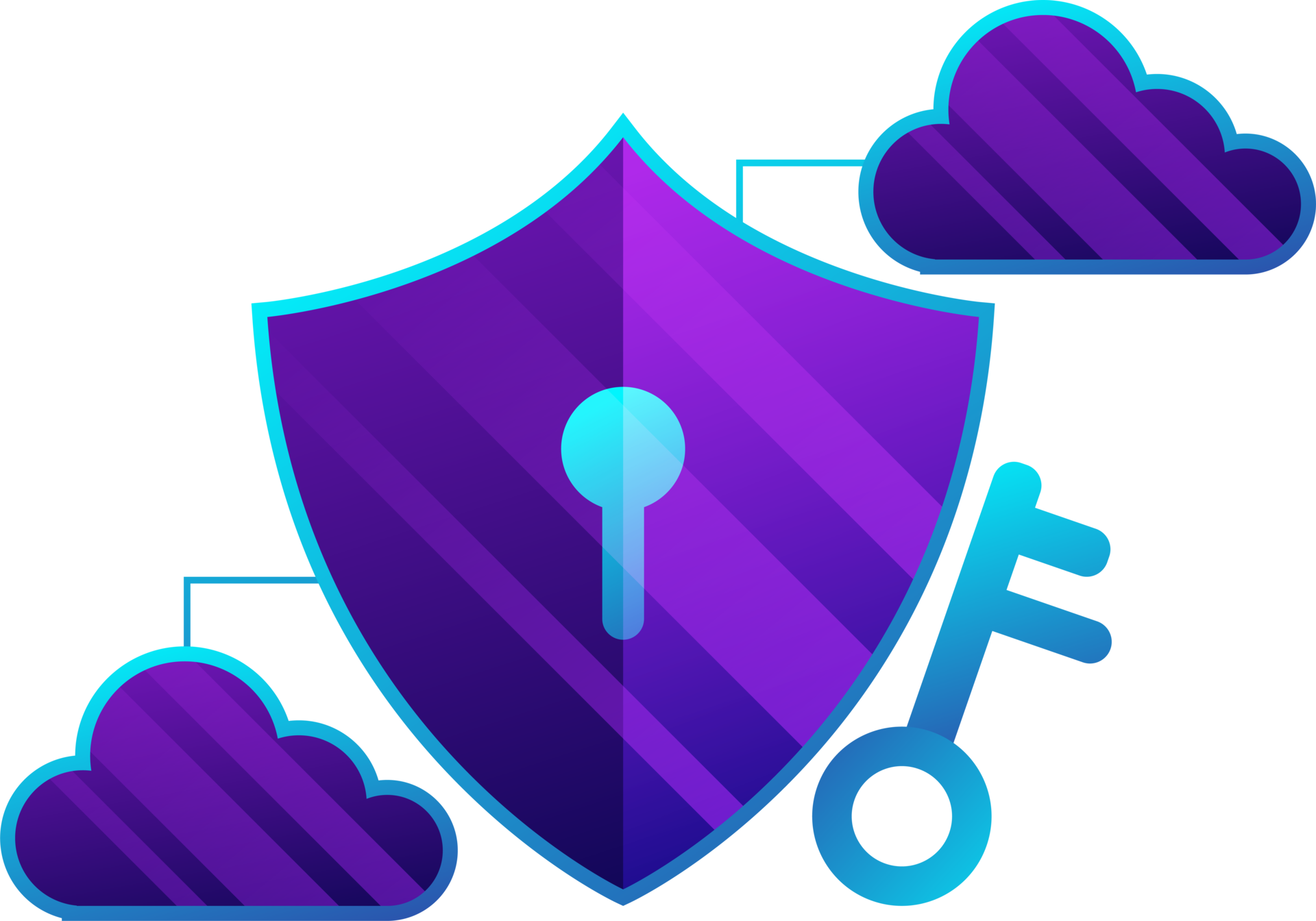 Digital Data Protection Design Element Icon Cyber Security Illustration Cloud Computing