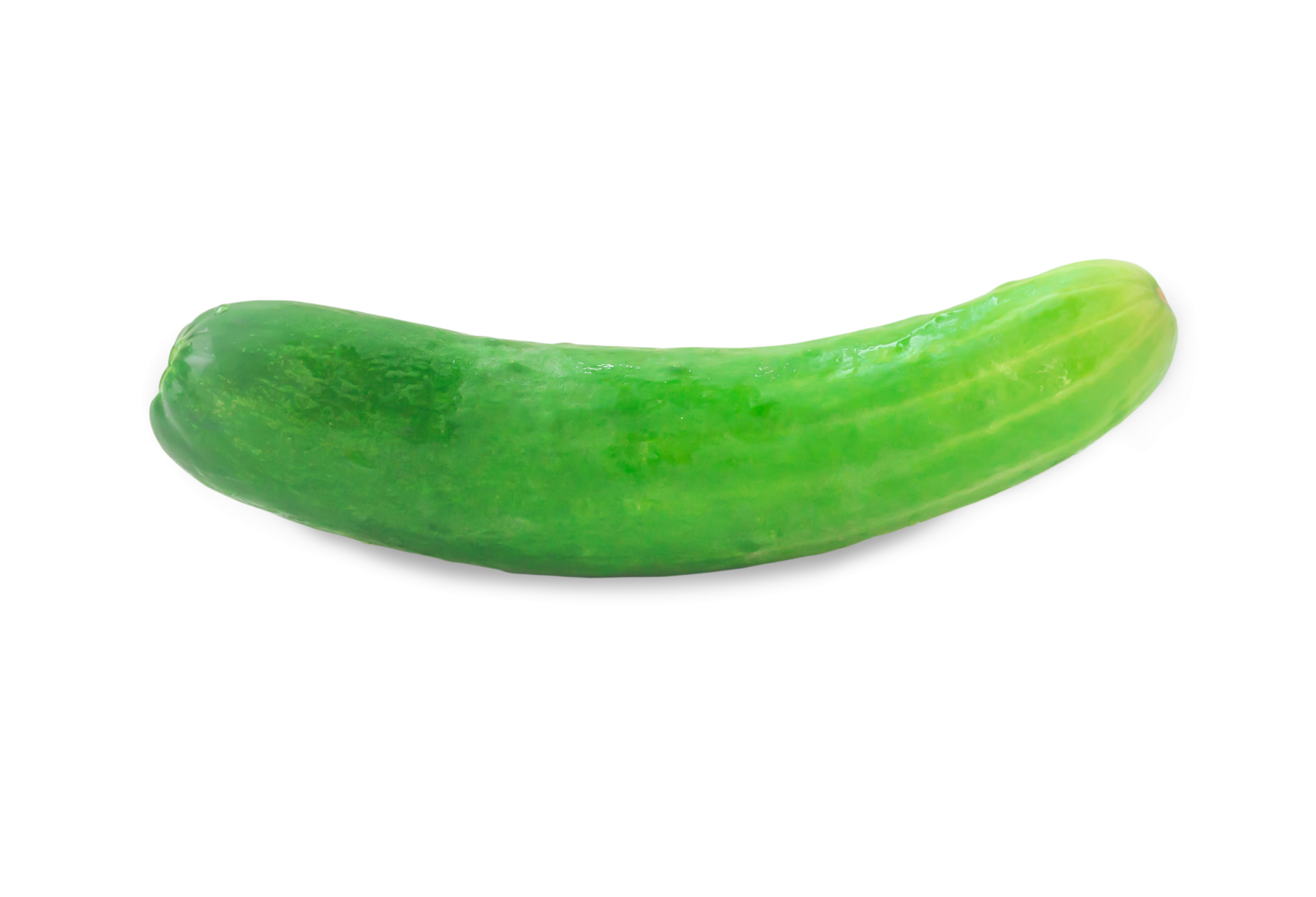 Single Fresh Green Cucumber Vegetable Isolated With Clipping Path And Shadow In Png File Format