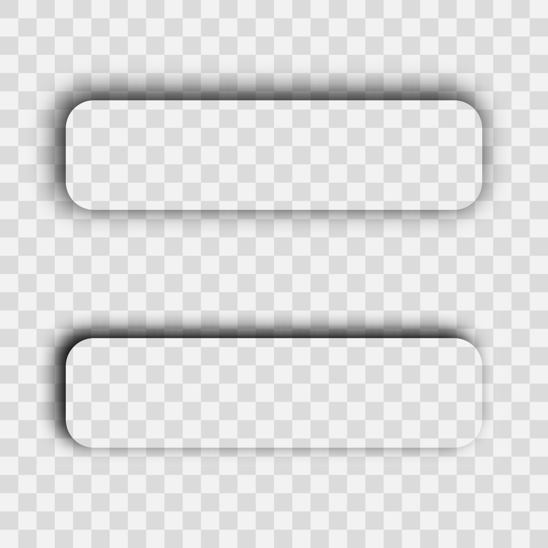 Dark Realistic Shadow Set Of Two Rectangles With Rounded Corners Shadows Isolated On