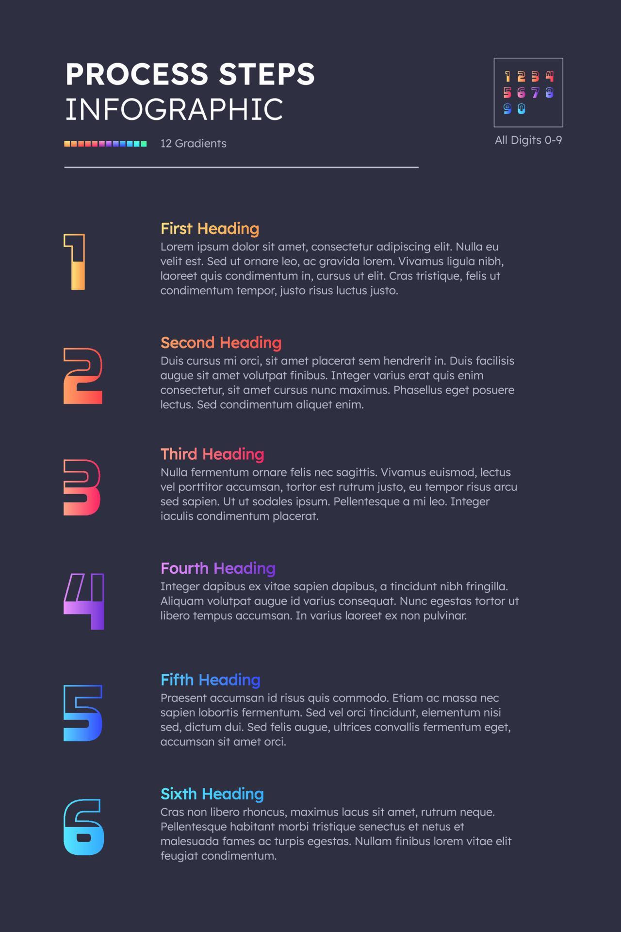Process Workflow 6 Steps Modern Design Template for Infographics ...