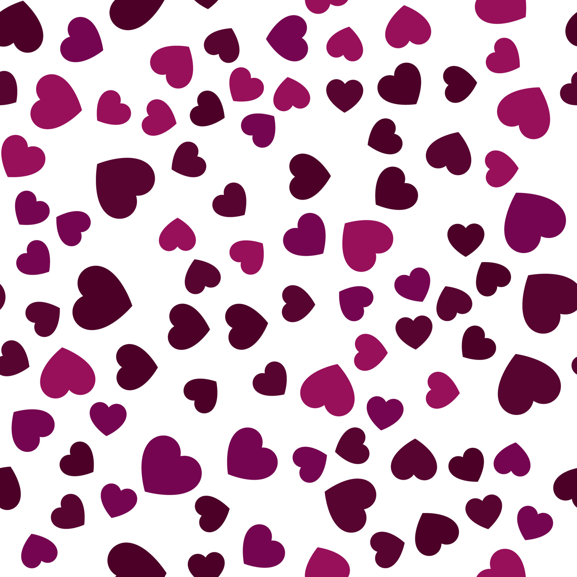 Colorful seamless pattern of purple and dark purple hearts. Suitable ...