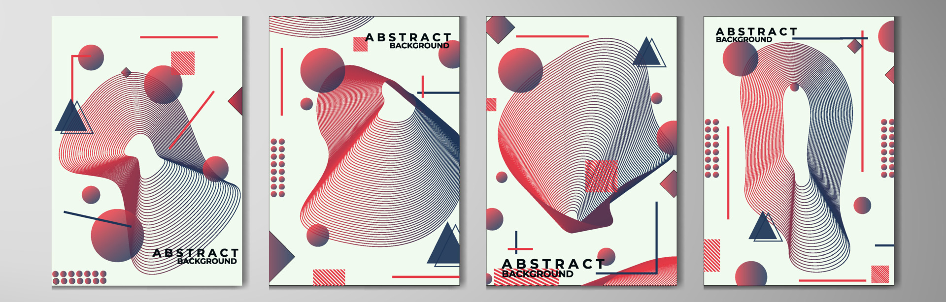 Set Vector Abstract Backgrounds Dynamic Linear Waveform Modern Design