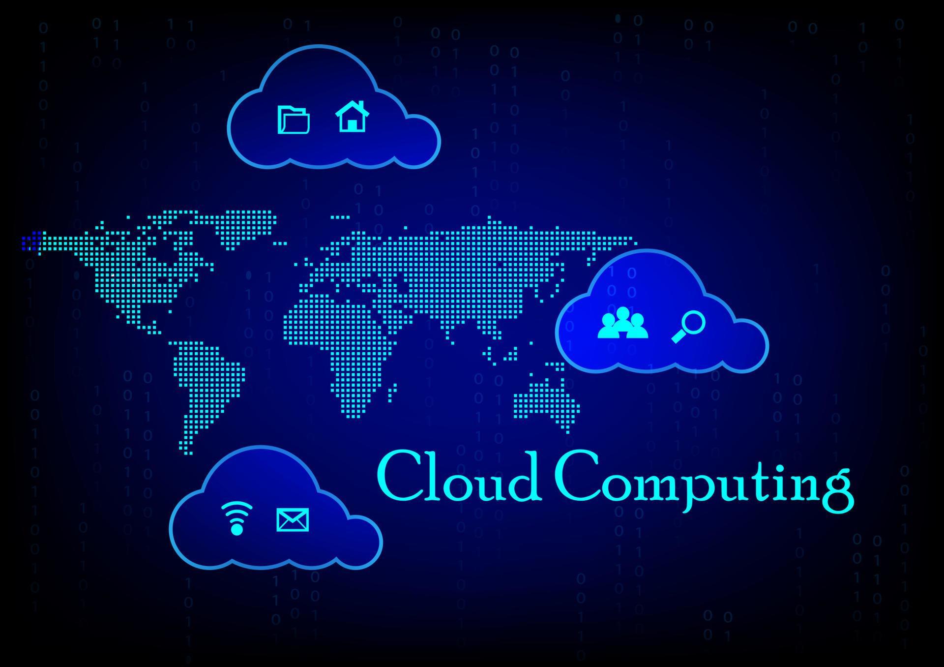 Cloud computing concept with globe connect online concept cloud computing technology vector ...