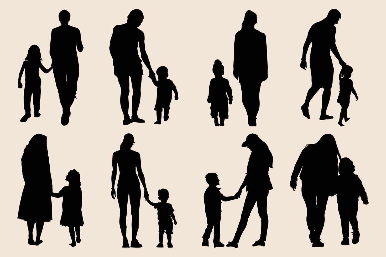 Mother And Son Silhouette 21950548 Vector Art At Vecteezy