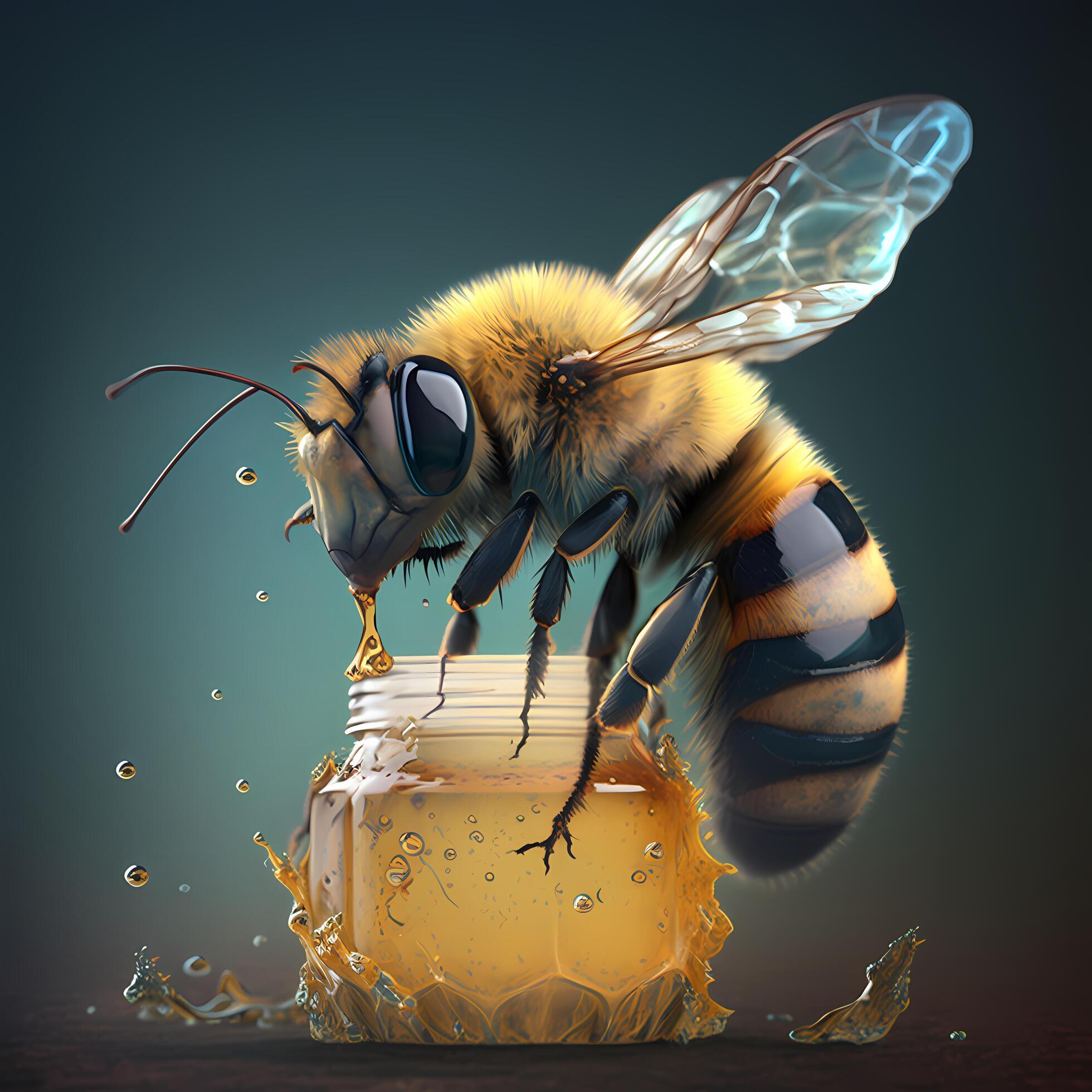 miel abeja ilustración ai generado 21951350 Foto de stock en Vecteezy