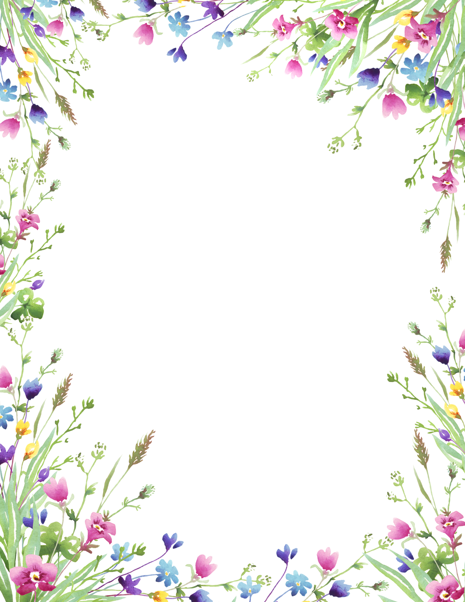 Wildflowers frame. Watercolor clipart 21952867 PNG Wildflowers frame. Watercolor clipart 21952867 PNG