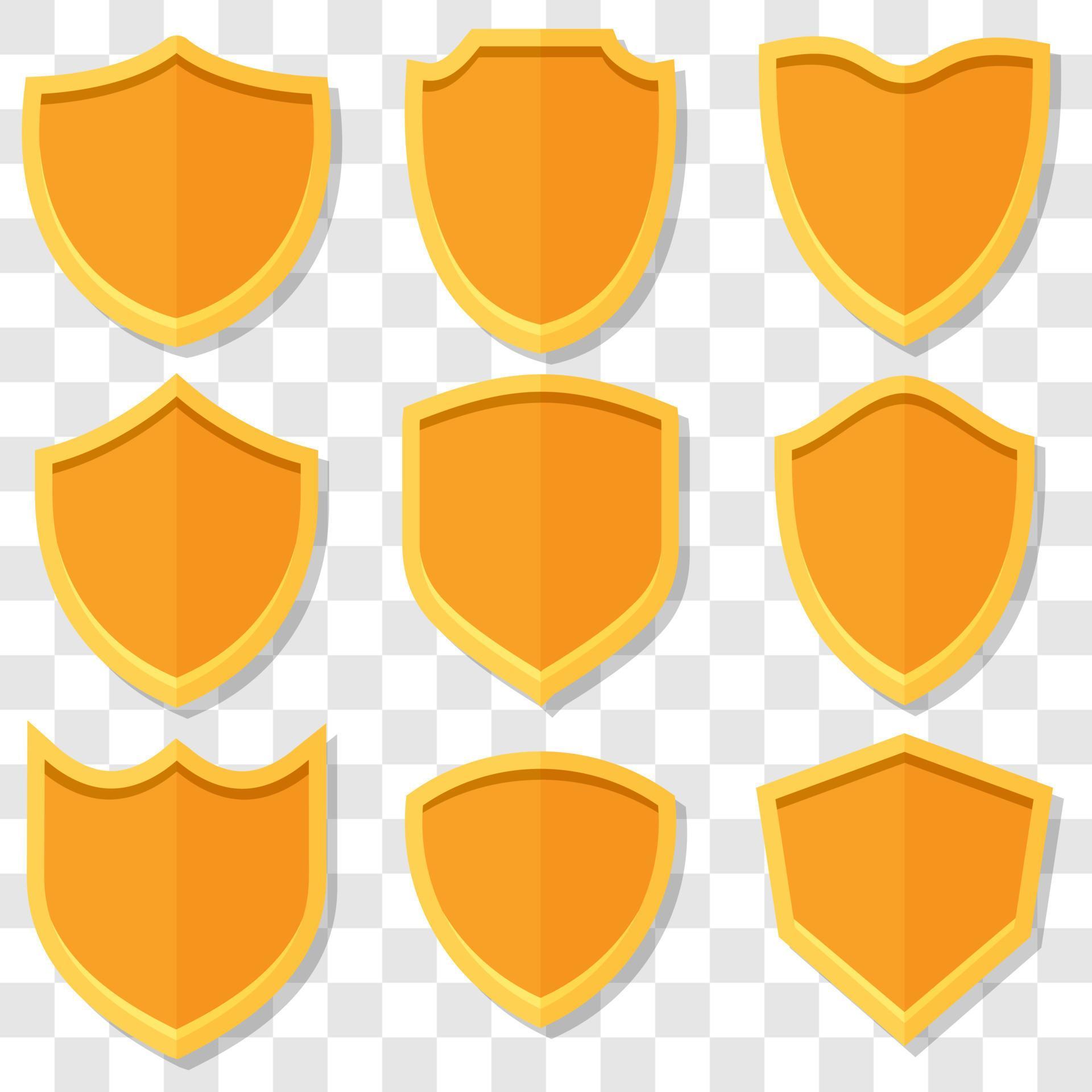 Set of orange vector shields in 3D style with shadow. 21953262 Vector ...