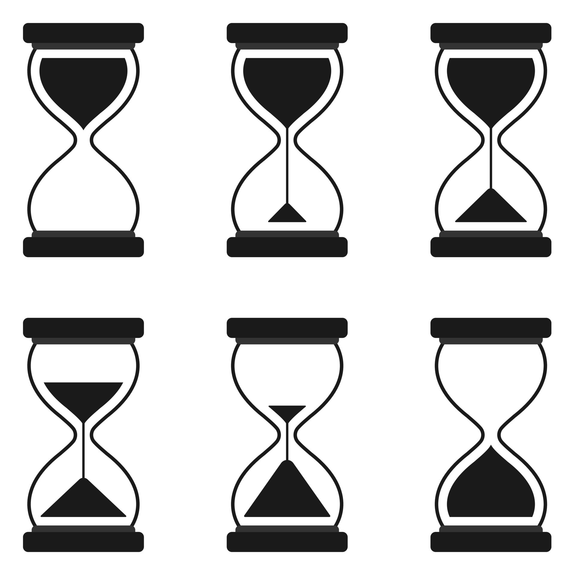 A Set Of Vector Hourglasses In Vomit Styles For Web Design And Internet In Black 21953470