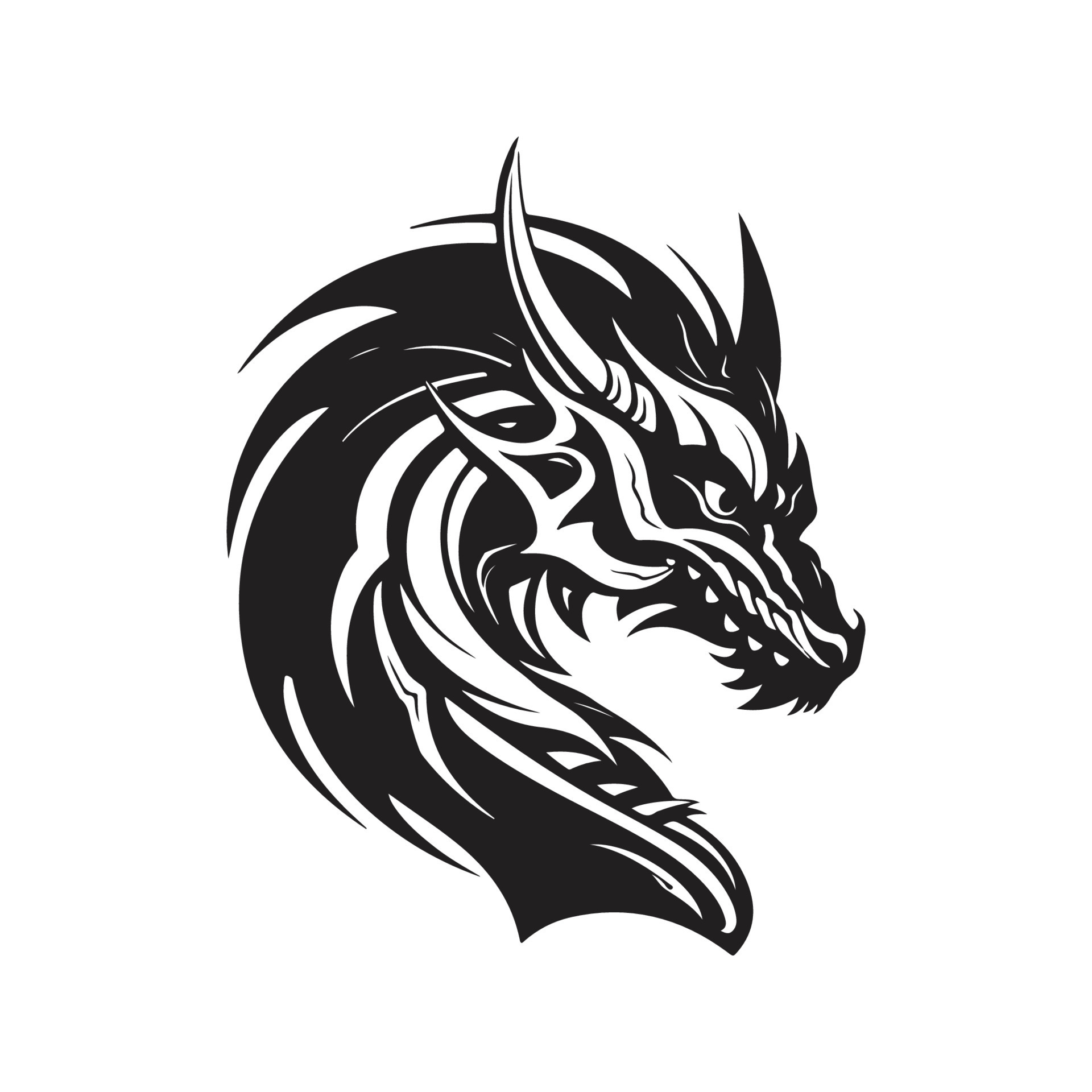 dragon, vector concept digital art, hand drawn illustration 21953571 ...