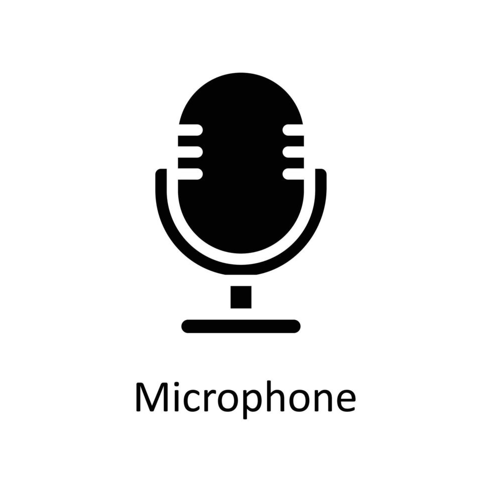 Micrófono Vector Sólido Iconos Sencillo Valores Ilustración Valores
