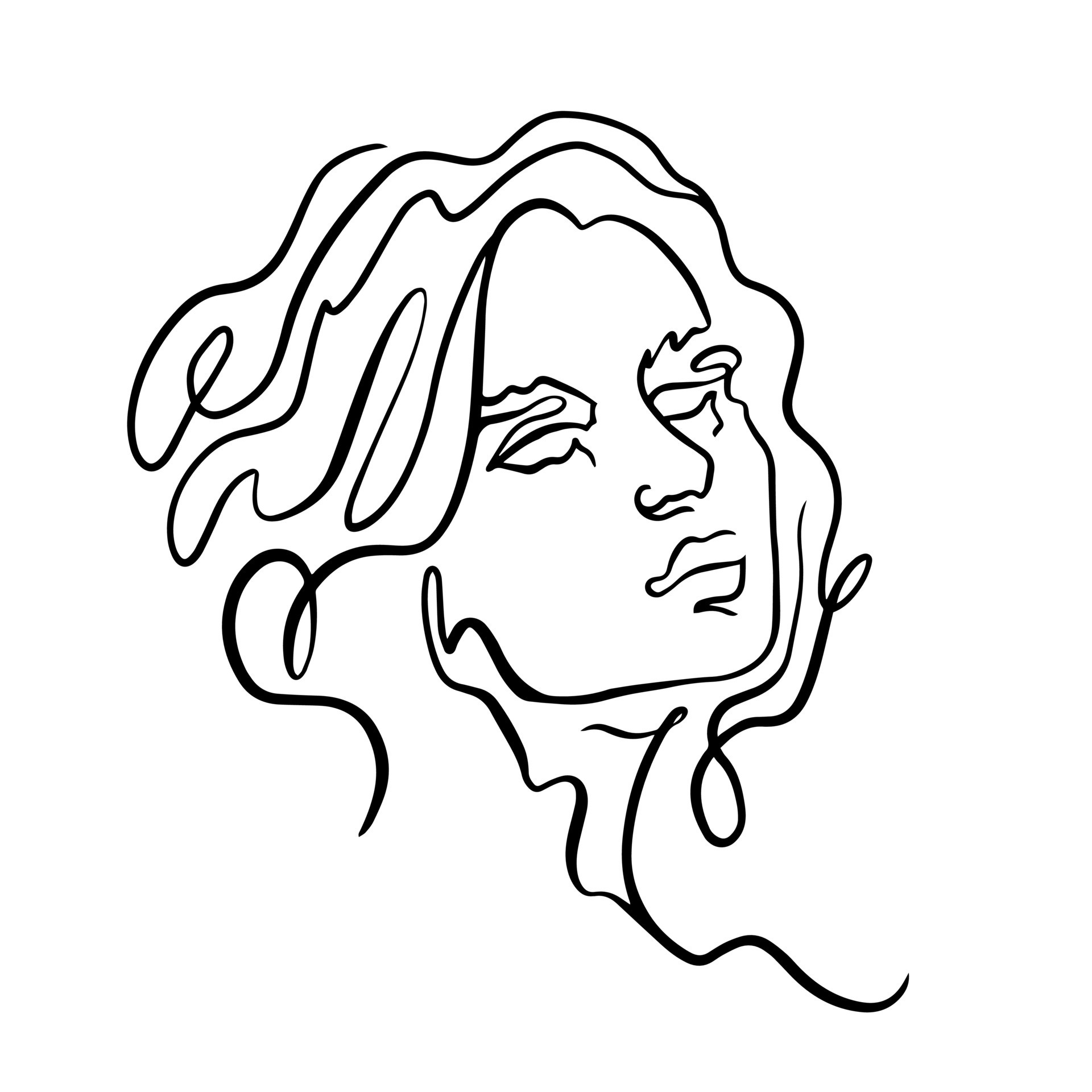 Beauty Woman Face Outline Style Black Color 21959465 Vector Art At Vecteezy