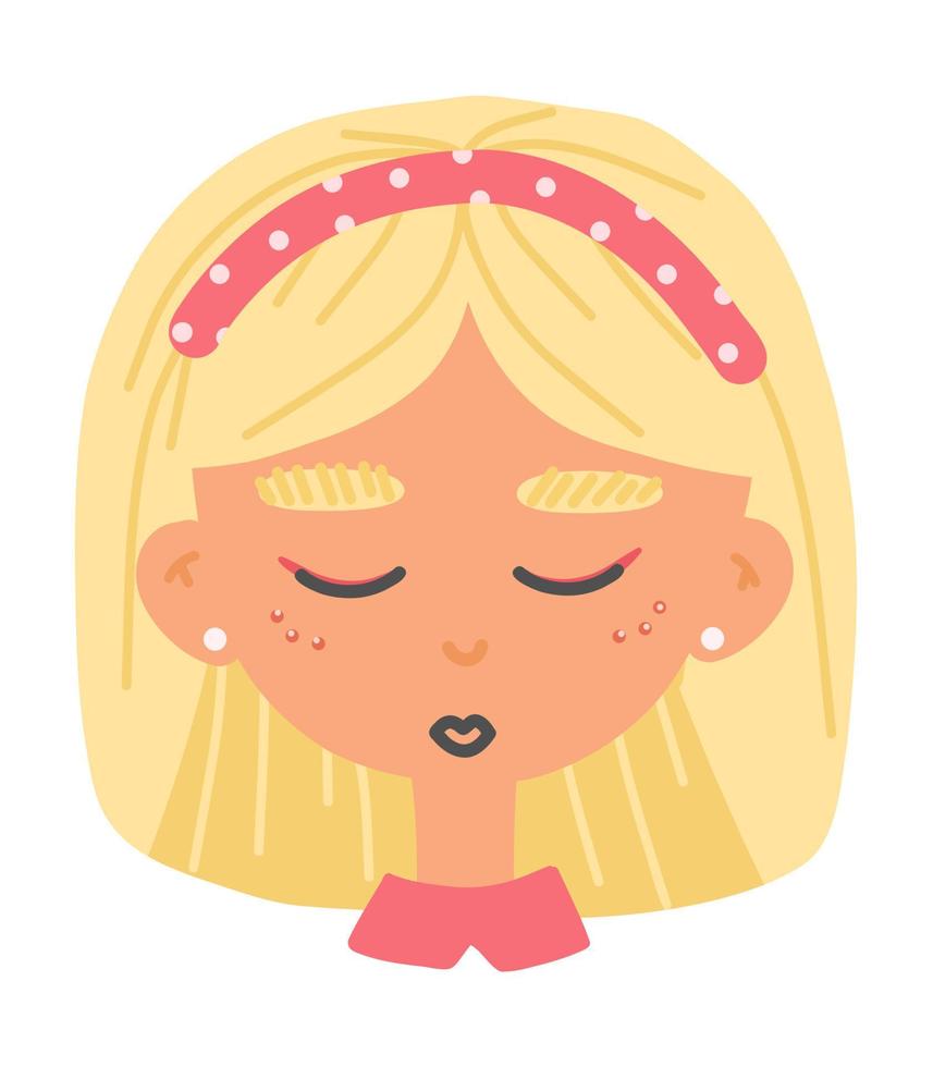 Cute Blonde Girl Portrait Of A Girl Avatar With Bob Hairstyle 21962400 Vector Art At Vecteezy