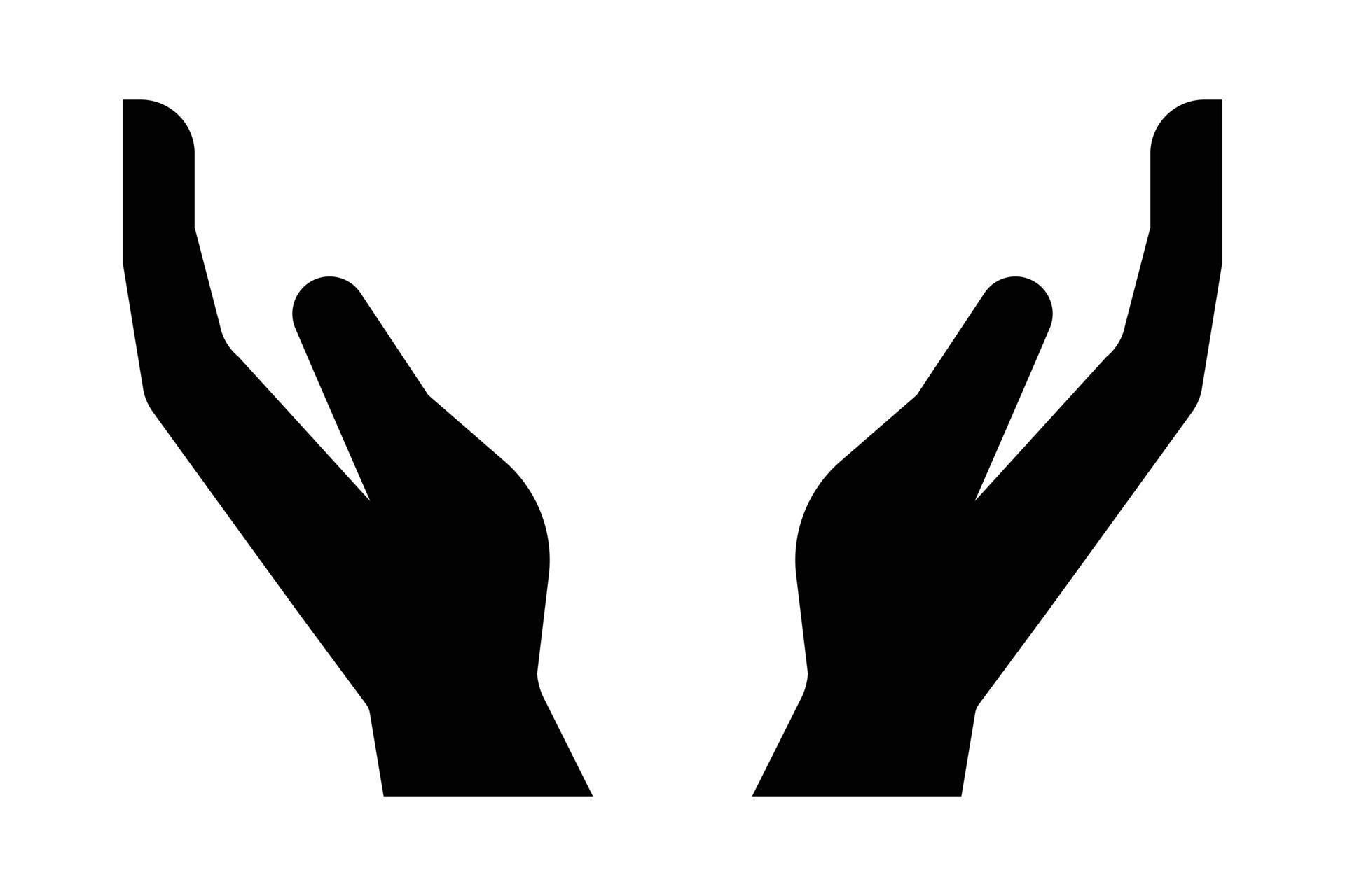 the two hand holding symbol 21962531 Vector Art at Vecteezy