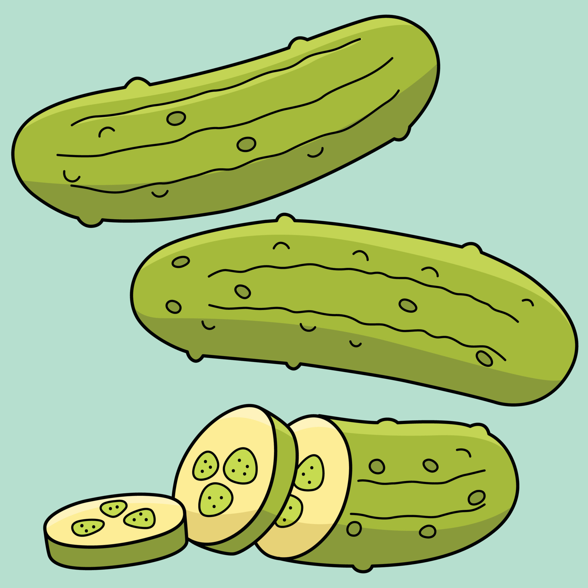 Pickle Vegetable Colored Cartoon Illustration 21964542 Vector Art at Vecteezy