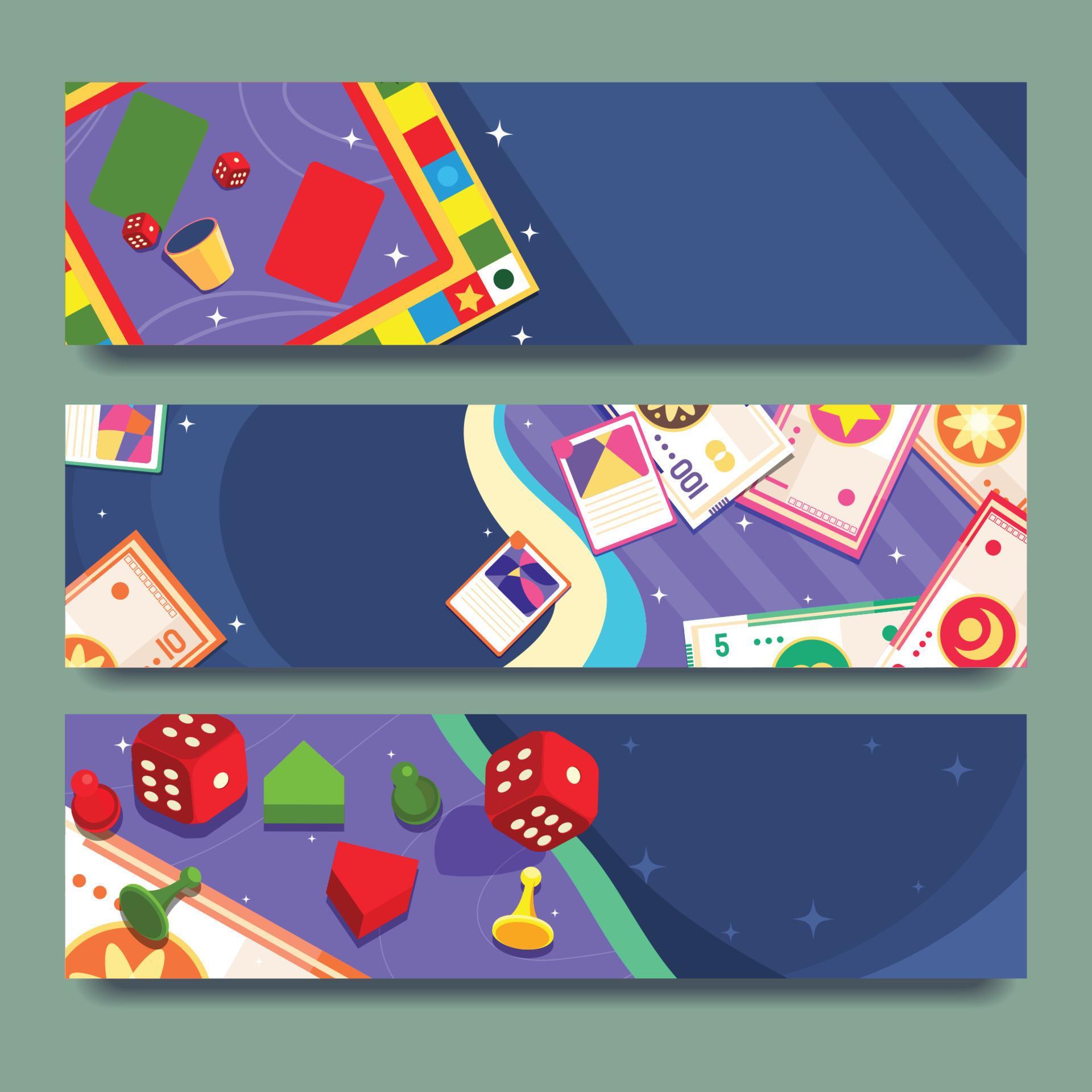 Board Game Banner Set 21965948 Vector Art at Vecteezy