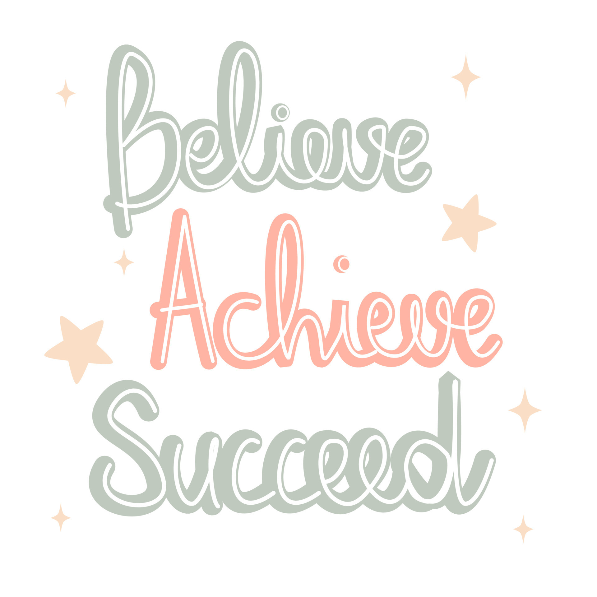 cute hand drawn lettering motivational quote believe achieve succeed ... cute hand drawn lettering motivational quote believe achieve succeed ...