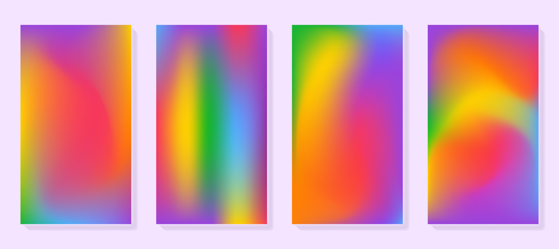 Set of rainbow gradient vertical backgrounds. Vector templates for ...