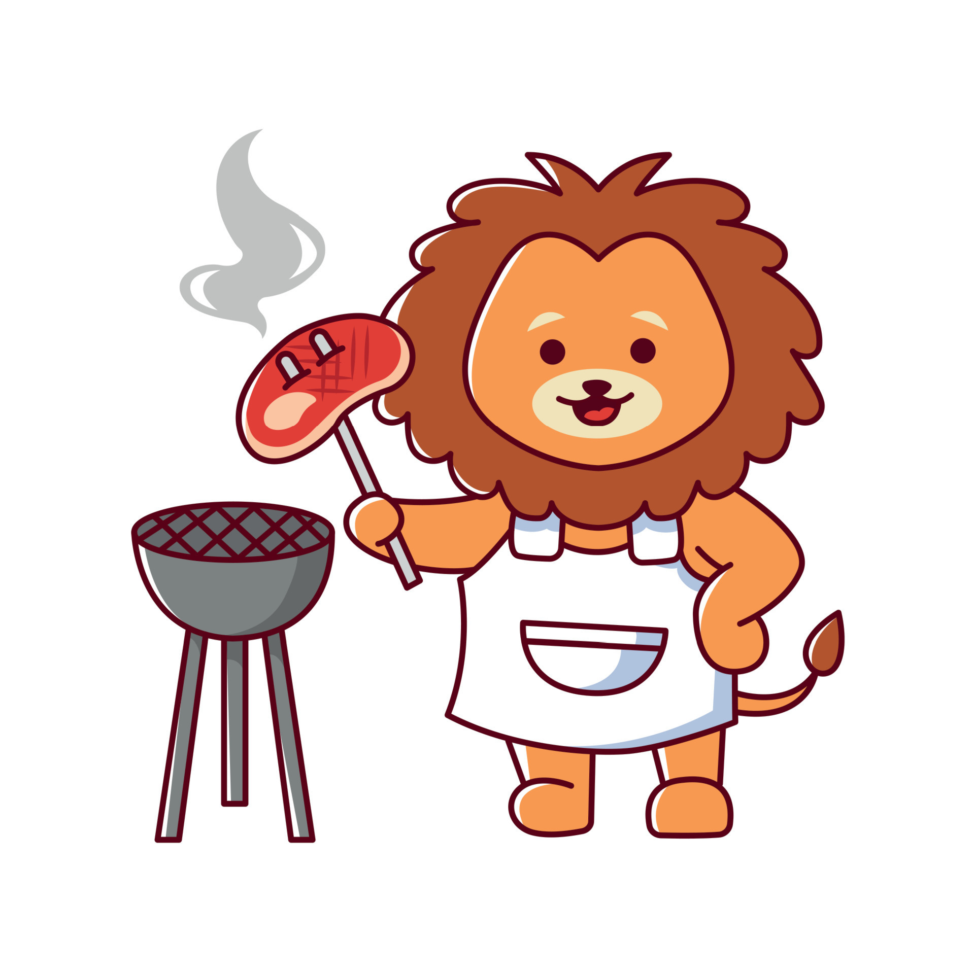 Lion Eating Steak