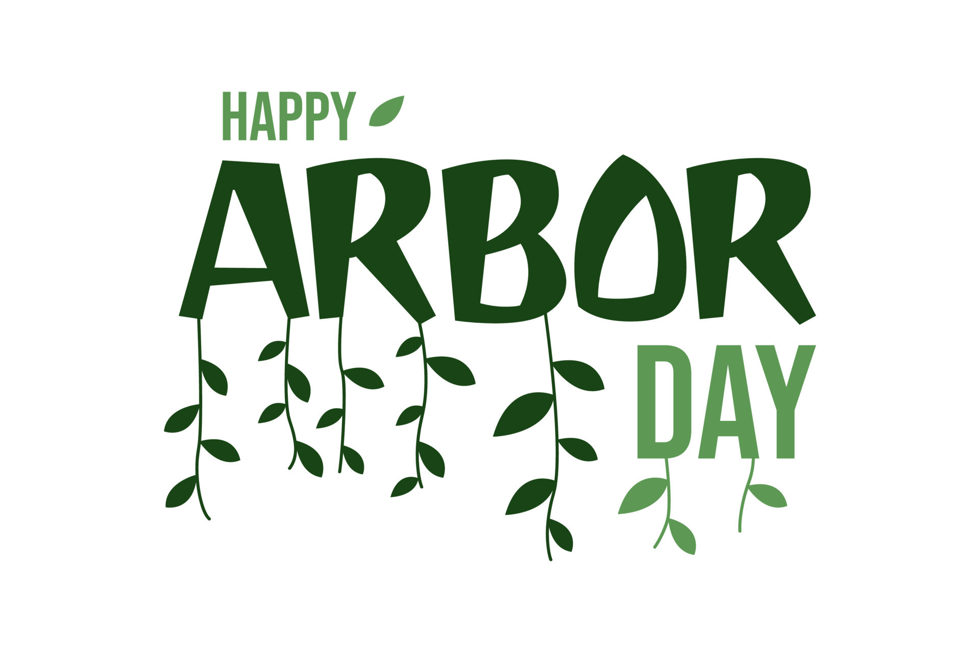 Happy Earth Day .Vector illustration of Arbor day typography with green ...