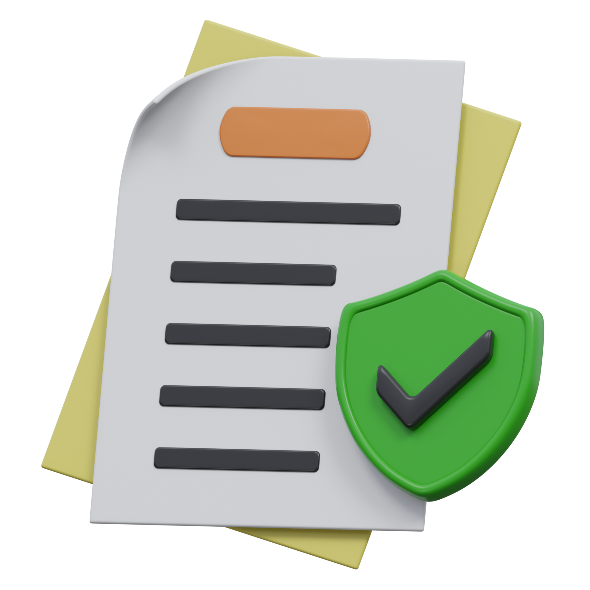 confidential document 3d render icon illustration with transparent ...