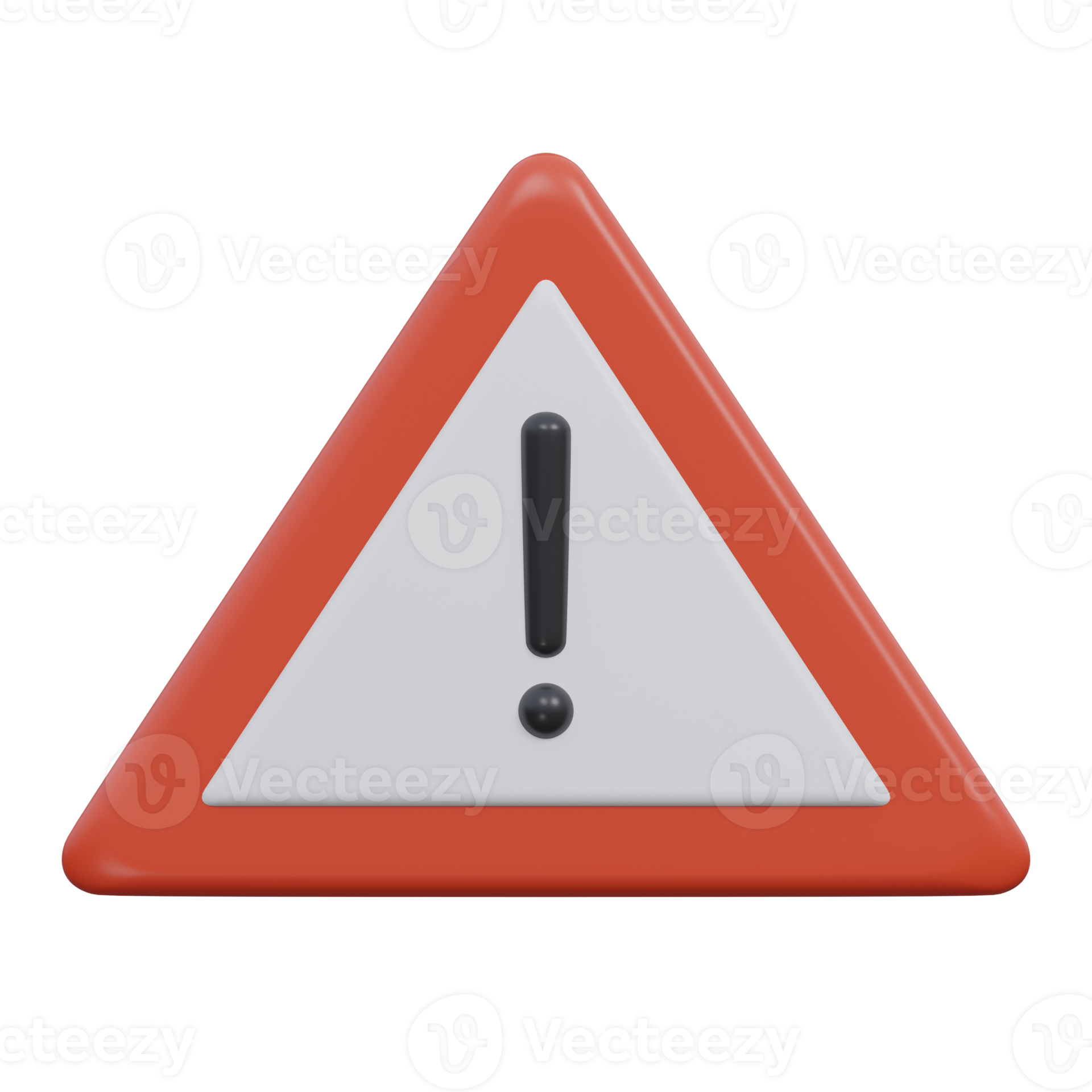 attention 3d render icon illustration with transparent background ...