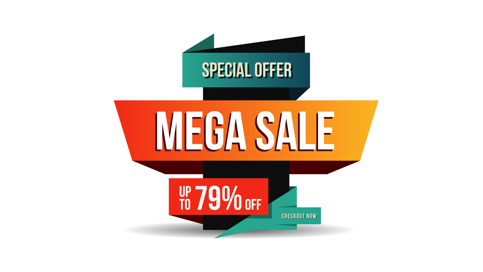 Mega sale special offer. Paper style creative promotion template design ... Mega sale special offer. Paper style creative promotion template design ...