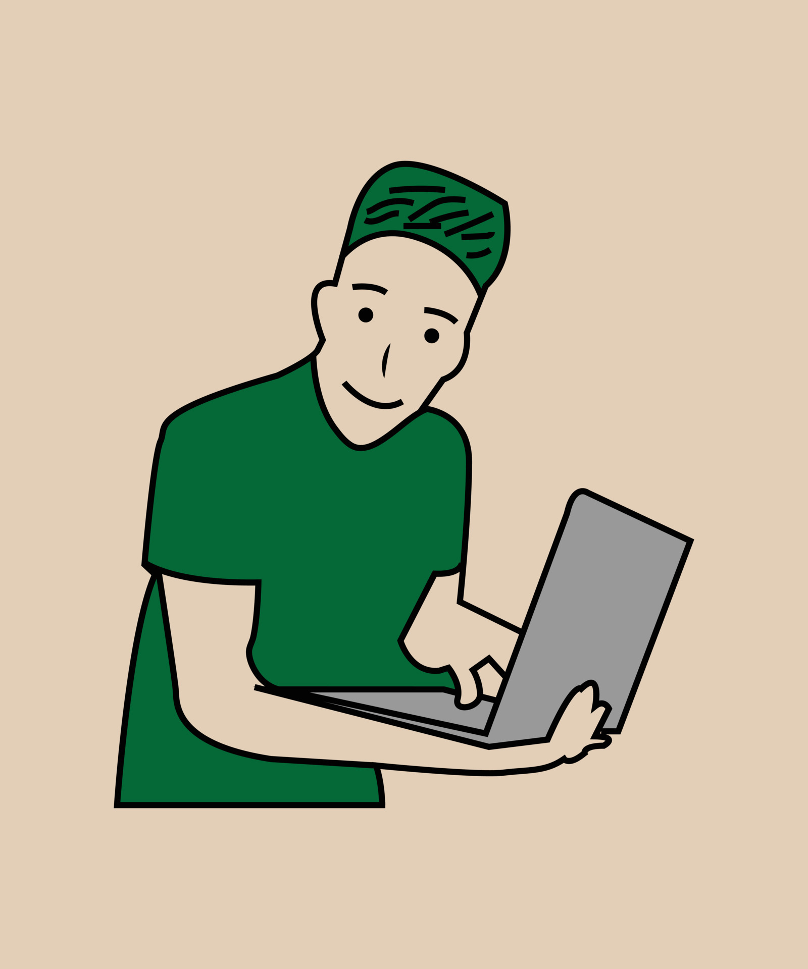 Man using computer Line art design 21975703 Vector Art at Vecteezy