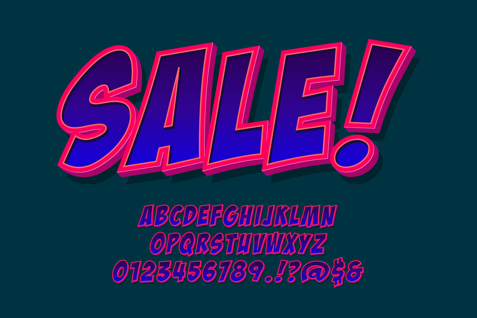 Comic retro letters set. Alphabet letters and numbers in style of ...