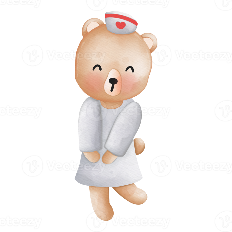 watercolor Cute cartoon mama bear nurse, Mother bear animal concept ... watercolor Cute cartoon mama bear nurse, Mother bear animal concept ...