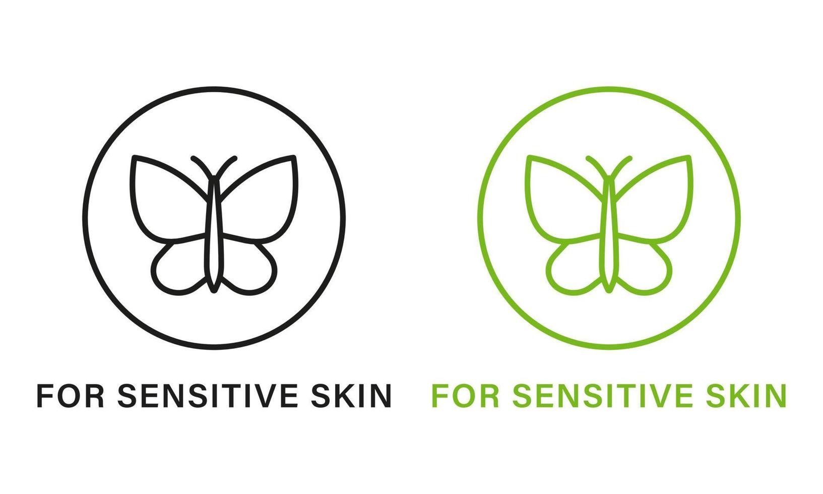 Dermatology Product for Sensitive Skin Line Green and Black Icon Set ...