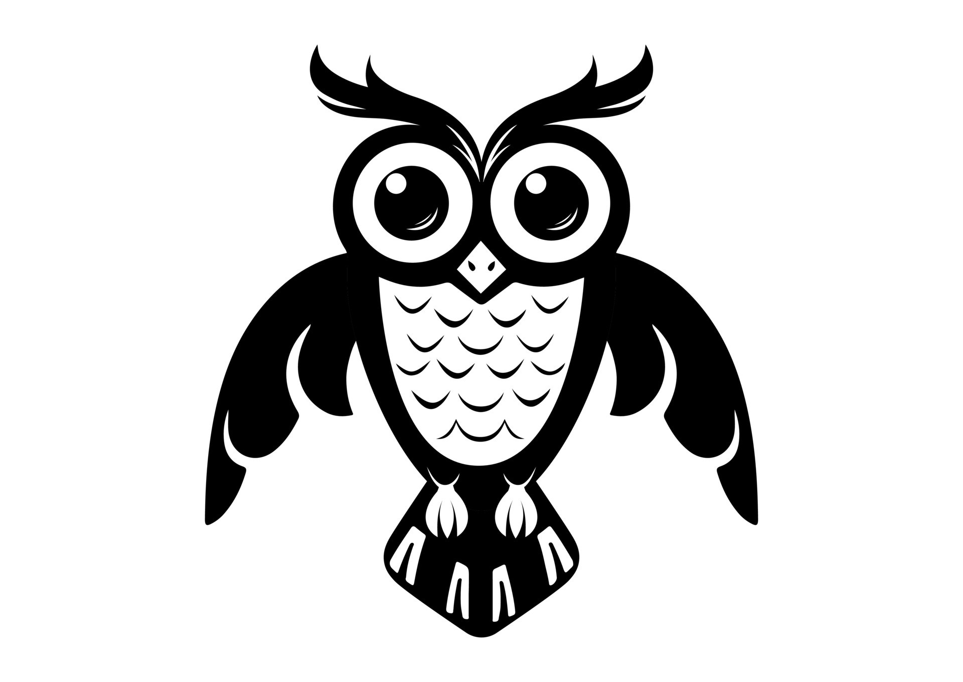 Black Owl Clipart Vector Isolated On White Background Black Owl Icon Flat Design 21980540
