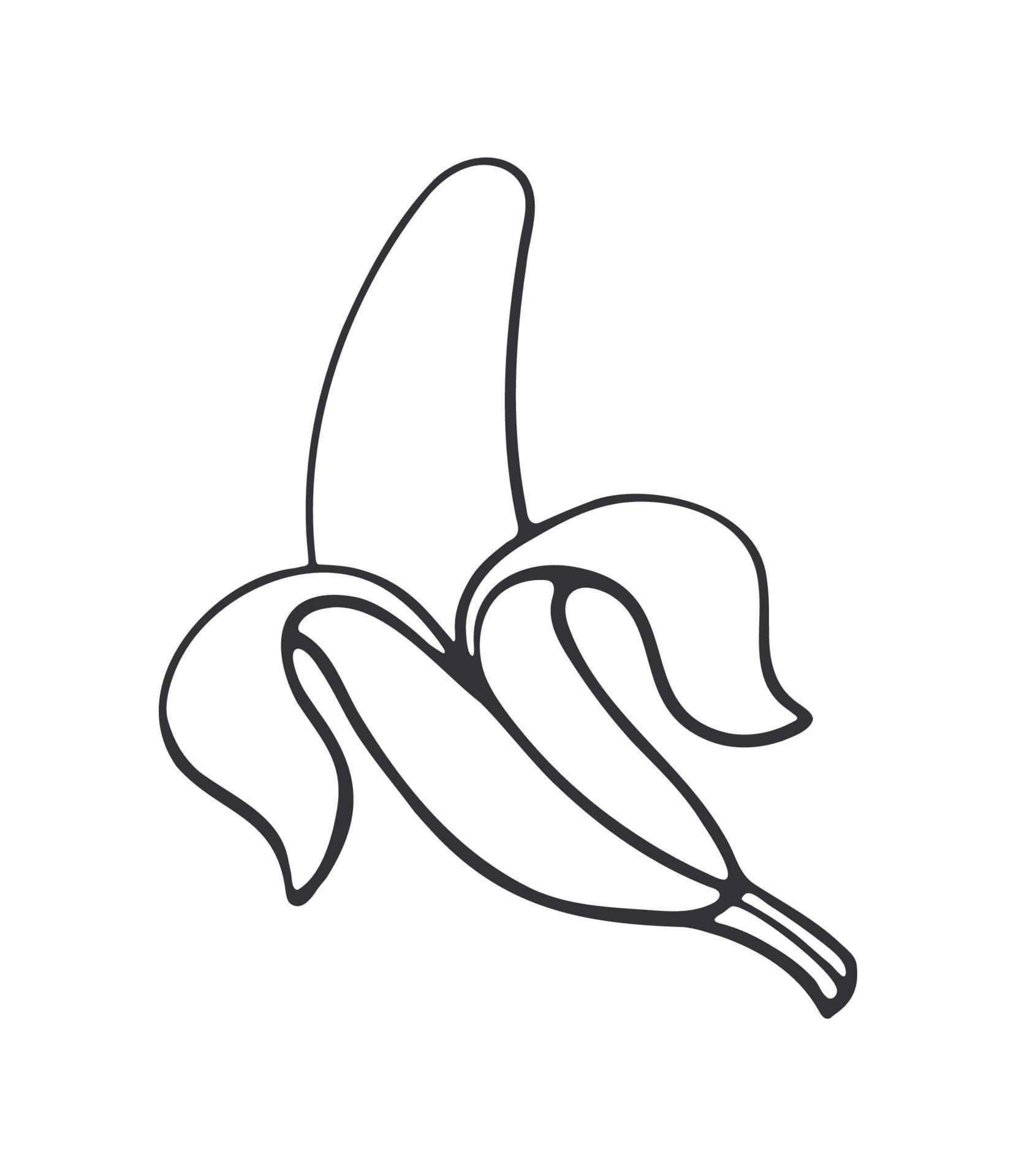 Outline doodle of peeled banana 21981546 Vector Art at Vecteezy