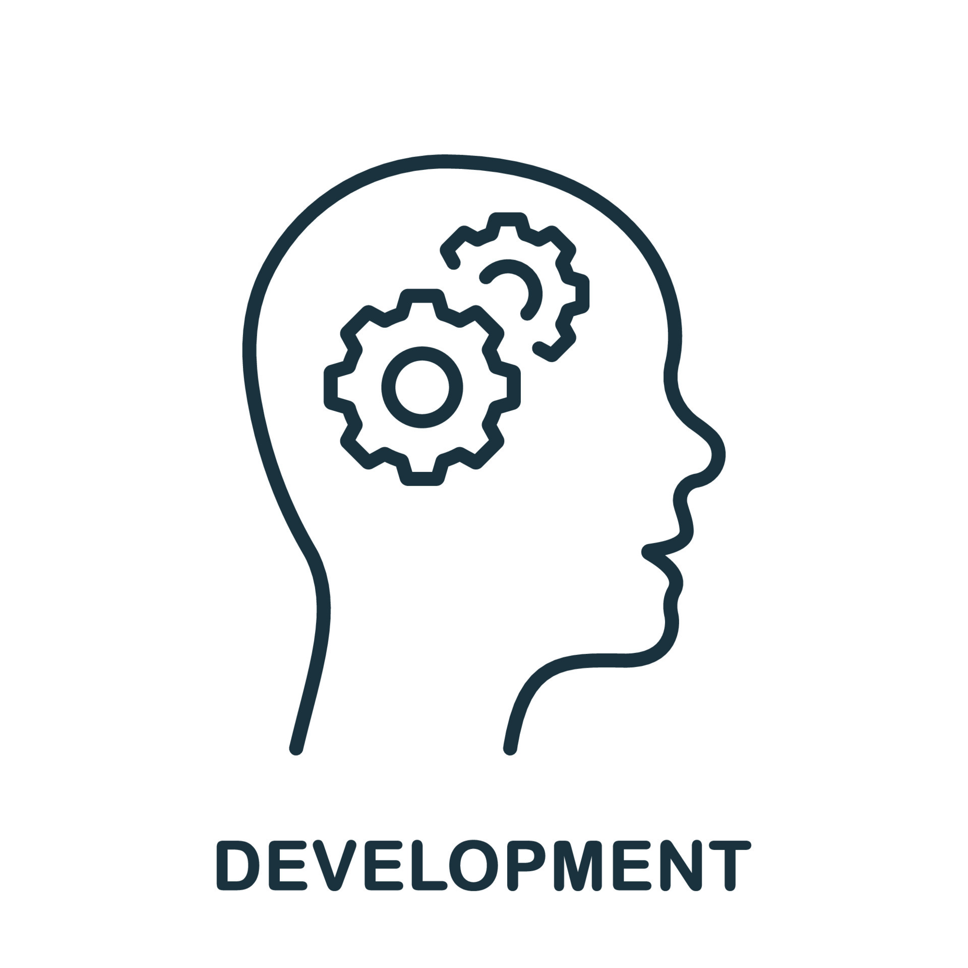 Human Development Line Icon. Brain and Cog Wheel, Education Concept ... Human Development Line Icon. Brain and Cog Wheel, Education Concept ...