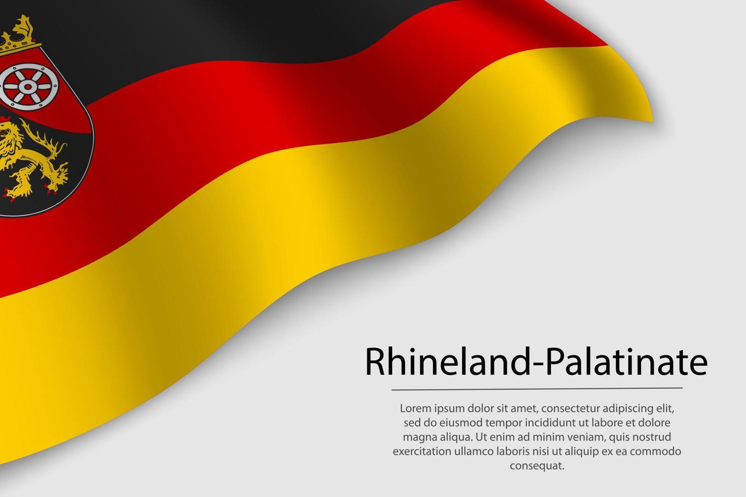 Wave flag of Rhineland-Palatinate is a state of Germany. Banner 21982964 Vector Art at Vecteezy