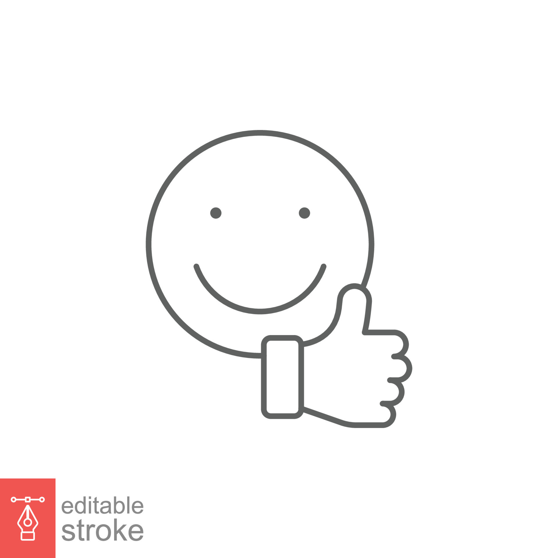 Black And White Smiley Face Thumbs Up