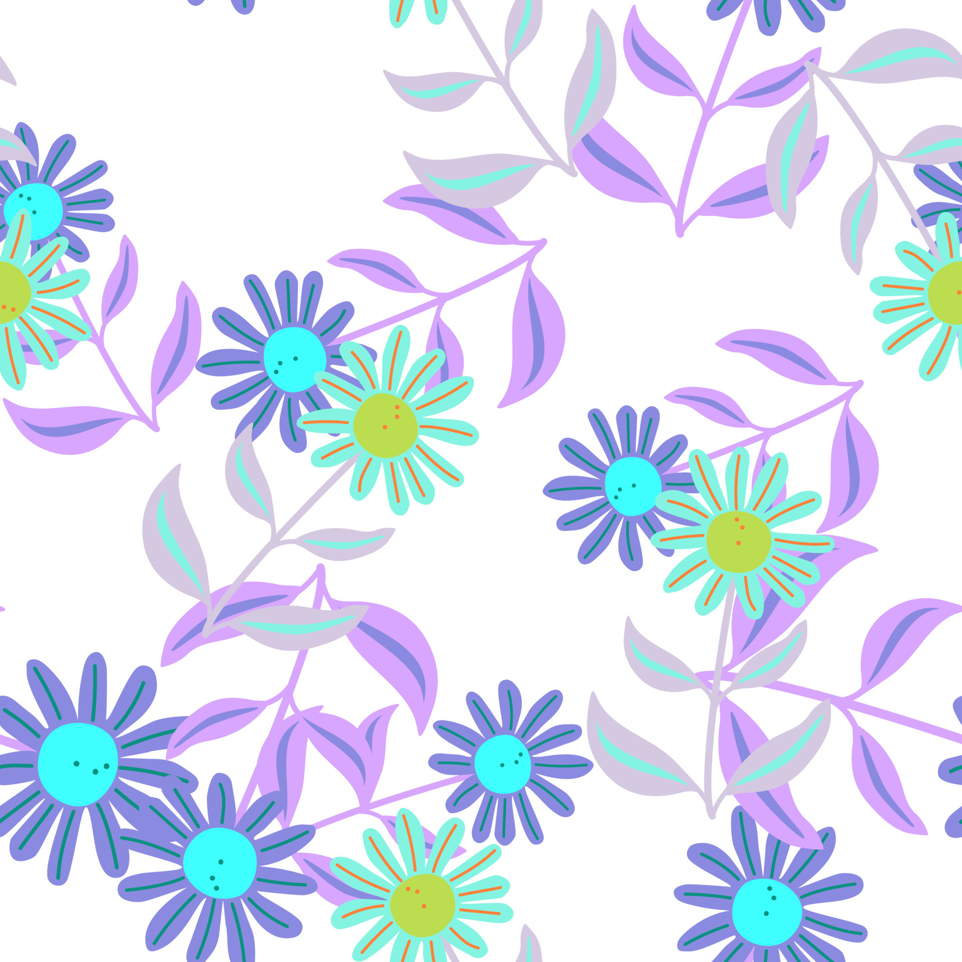 Simple flower seamless pattern. Elegant botanical background. Abstract ...