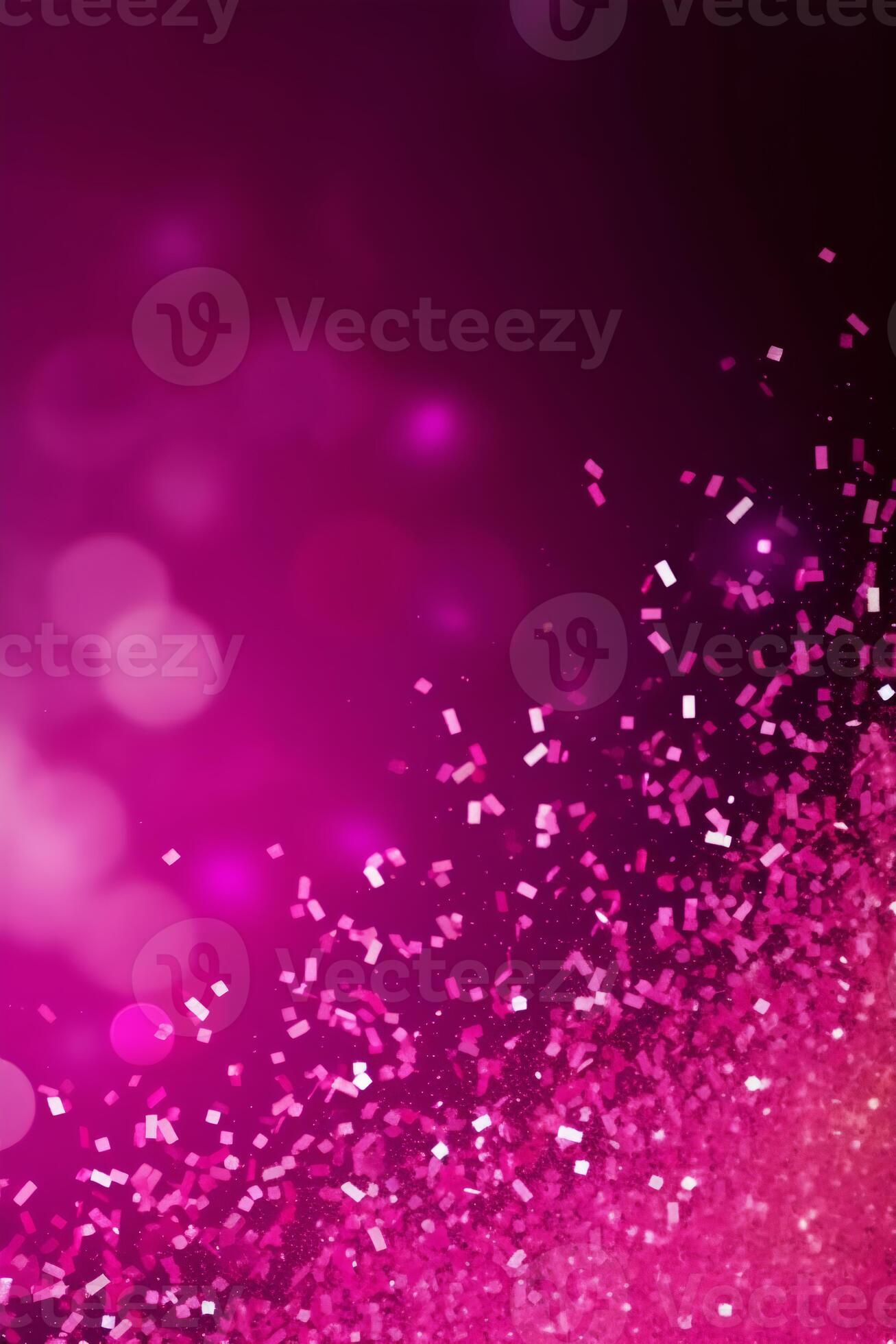 Beautiful abstract background with sparkles and copy space. Magenta backdrop with glitter ...