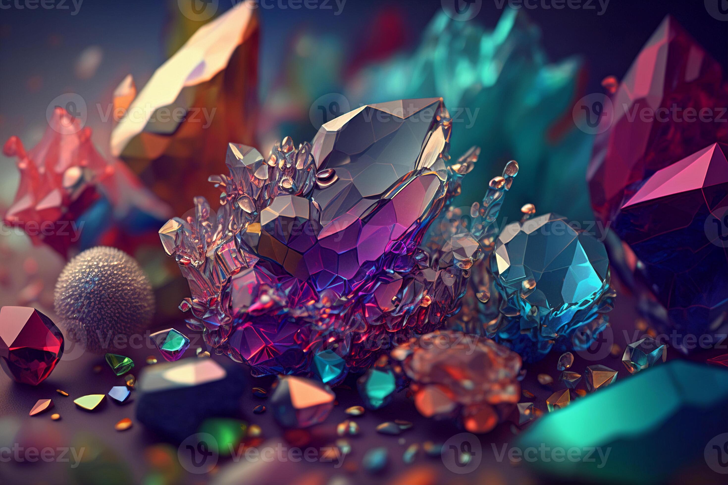 Beautiful abstract background with colorful crystals. Mysterious ... Beautiful abstract background with colorful crystals. Mysterious ...