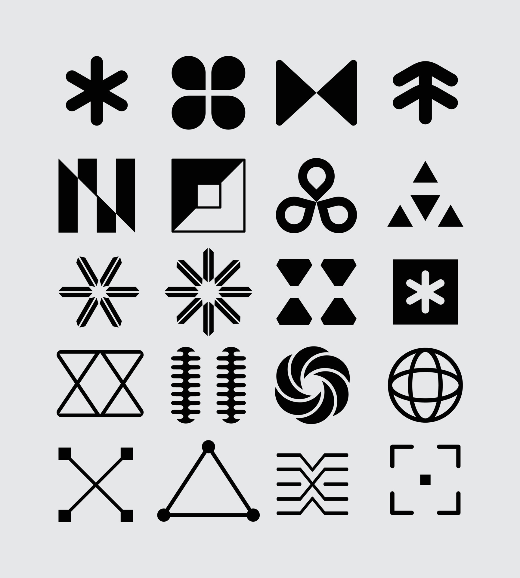 Abstract icon shape symbol set bundle geometric template clip art ...