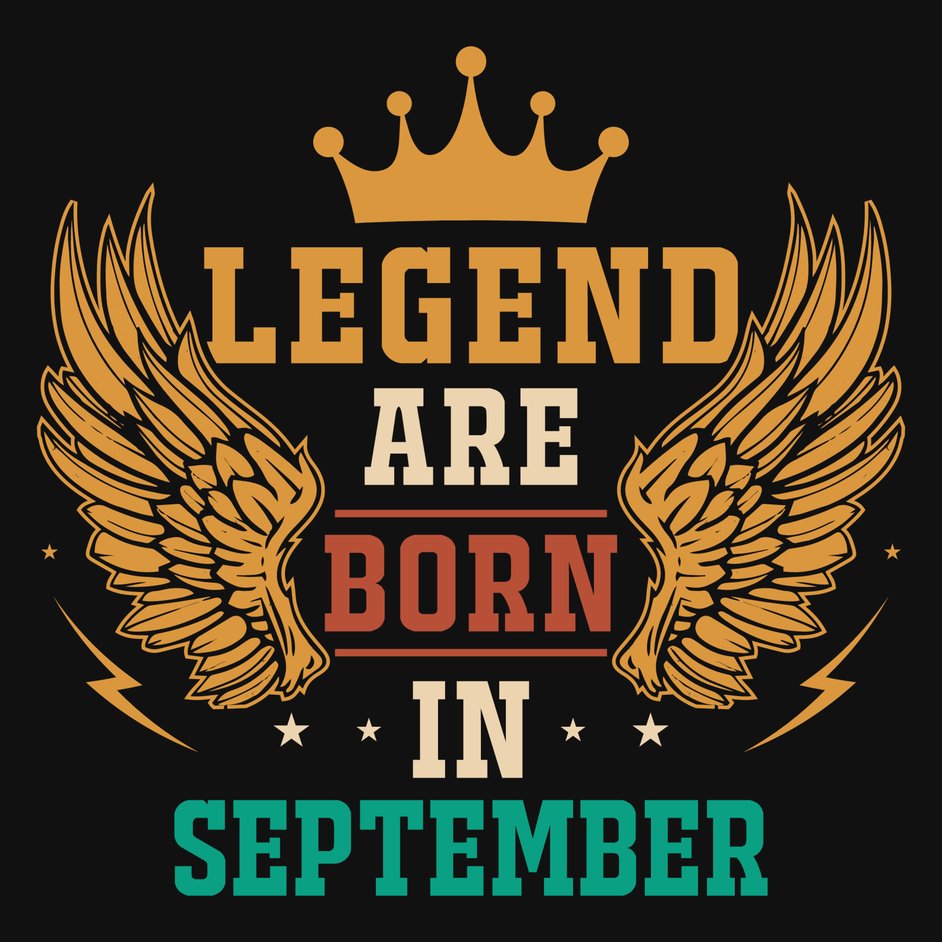 Legend are born in September birthday tshirt design 21985628 Vector Art ...