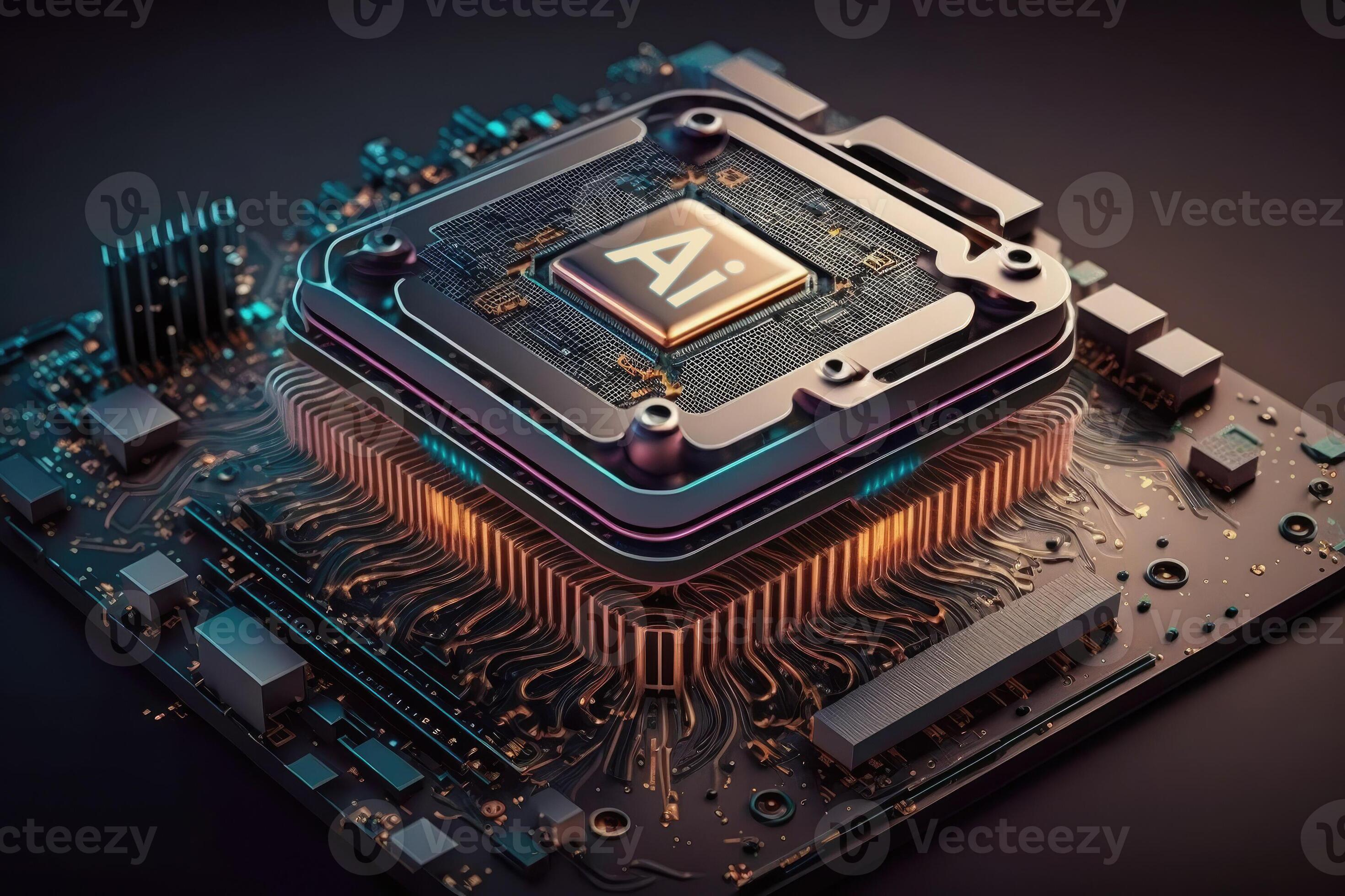Futuristic Microchip Processor Quantum Computer Future Technologies
